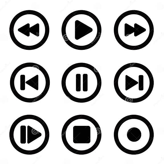 Play icon set1 stock vector. Illustration of download - 55471241