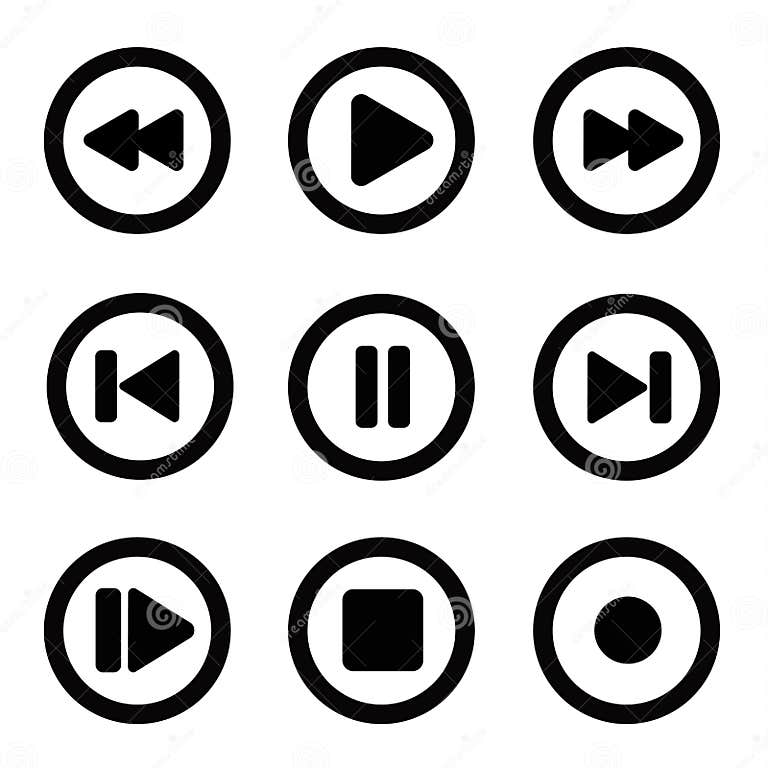 Play icon set1 stock vector. Illustration of download - 55471241