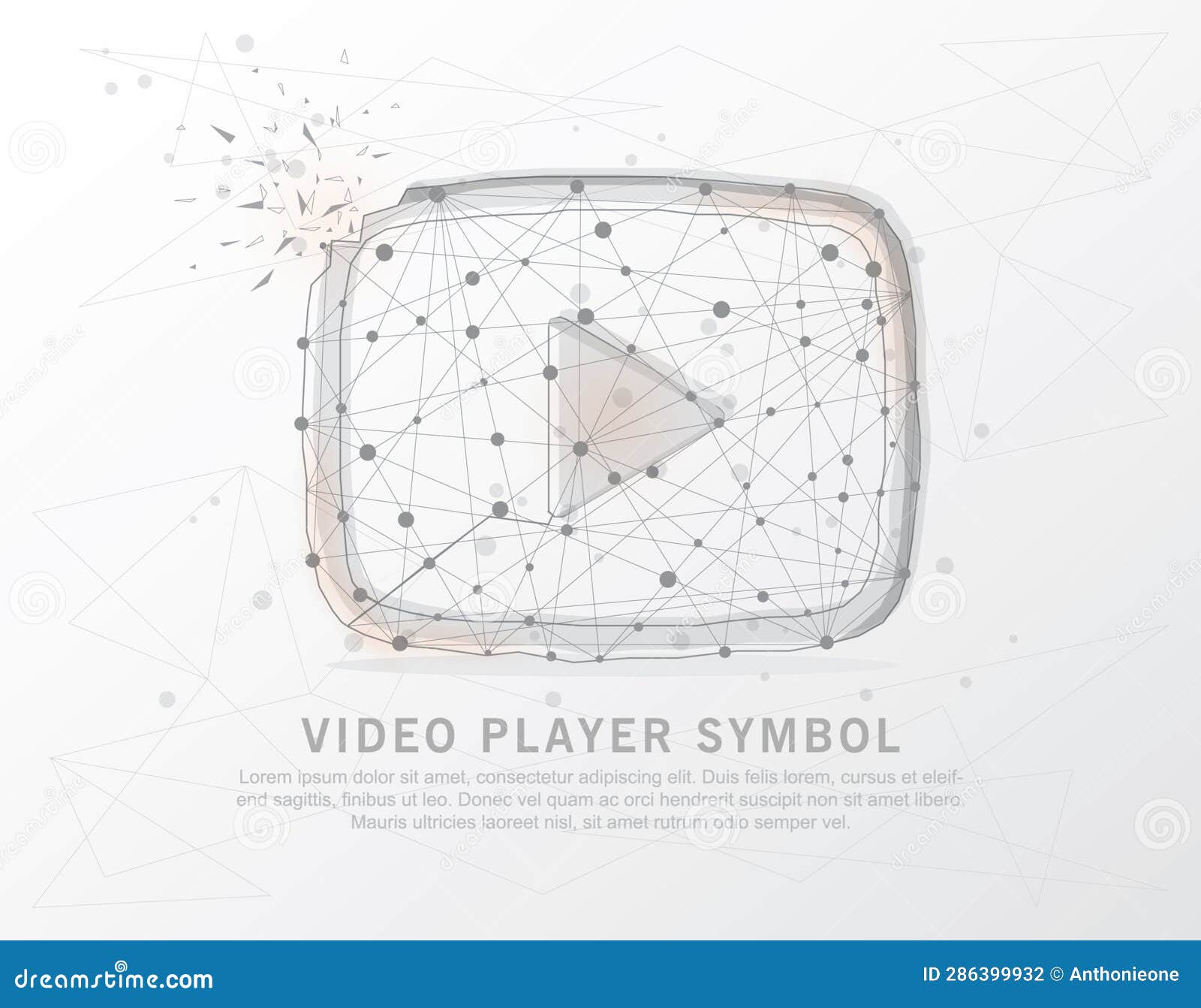 Play Icon Shape Point, Line and Composition Digitally Drawn in the Form ...