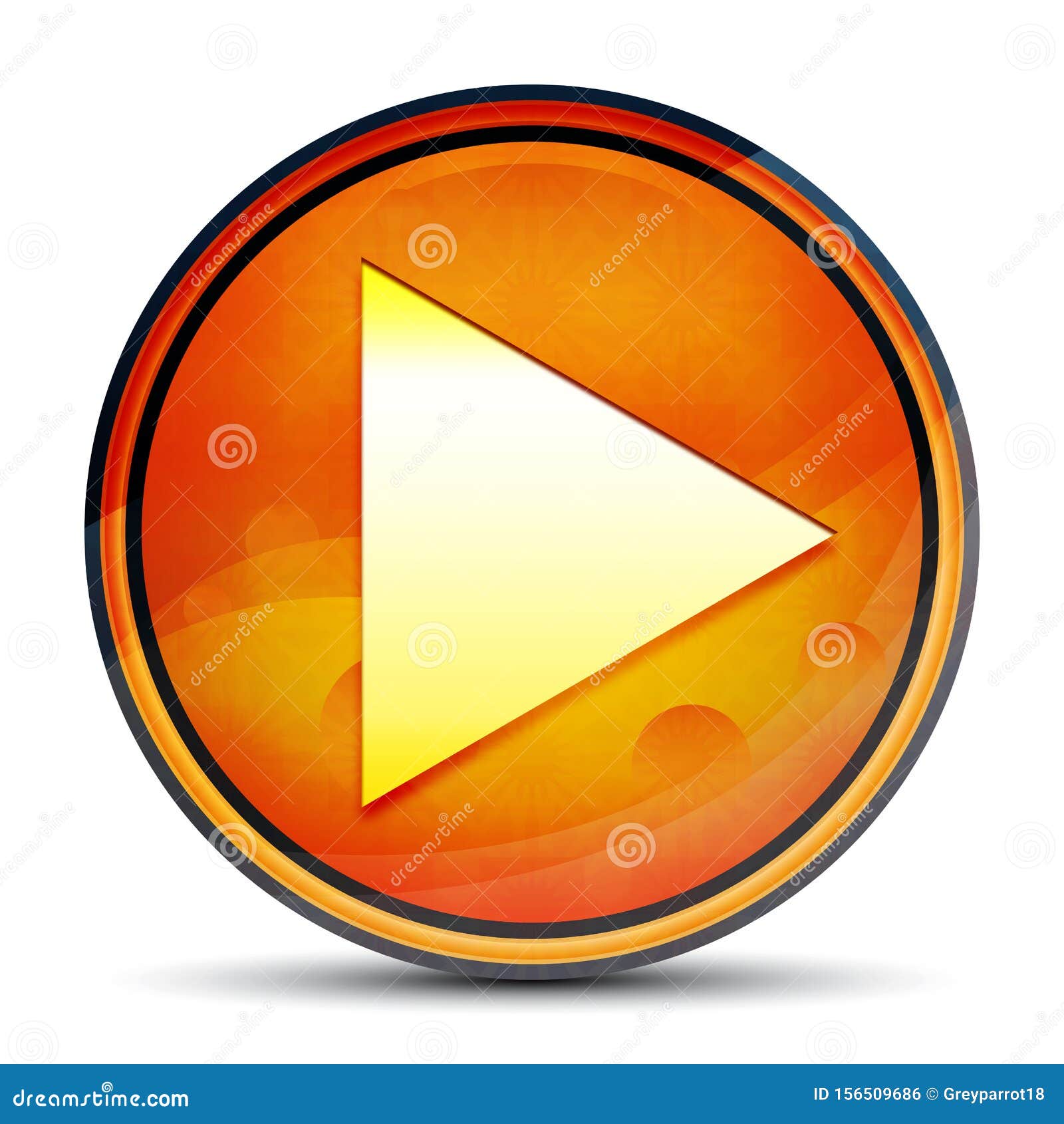 Play Icon Shiny Bright Orange Round Button Illustration Stock ...