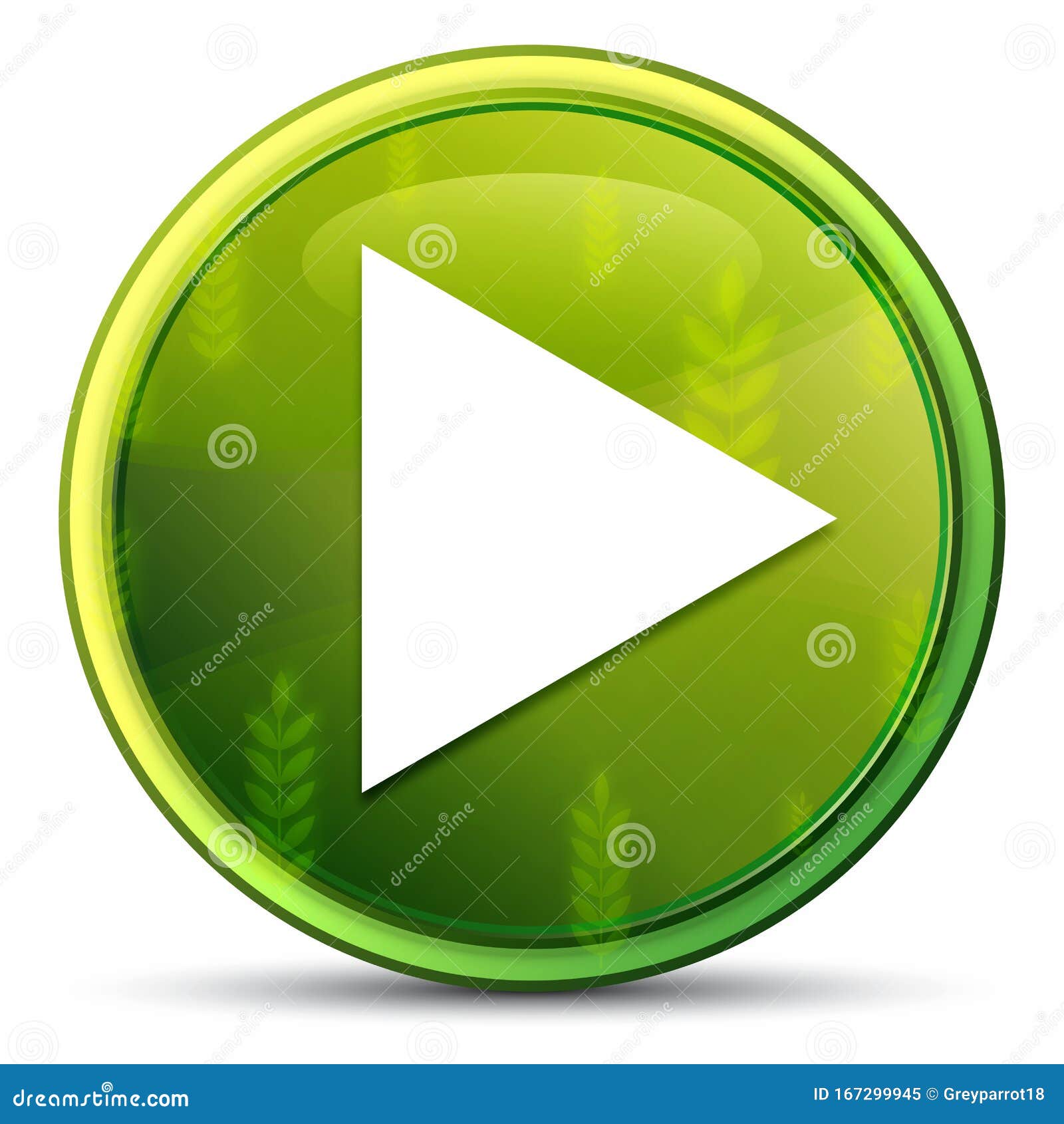 Play Icon Spring Bright Natural Green Round Button Illustration Stock ...