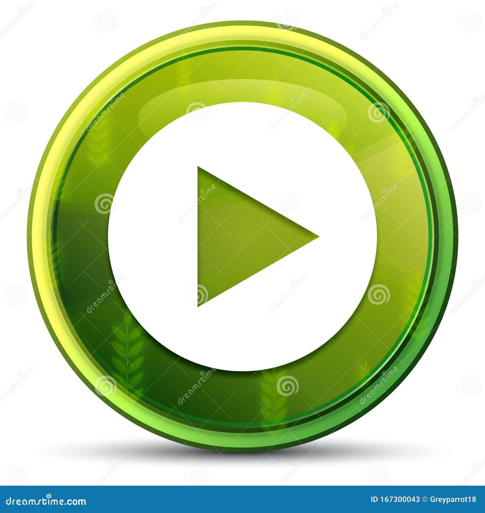 Play Icon Spring Bright Natural Green Round Button Illustration Stock ...
