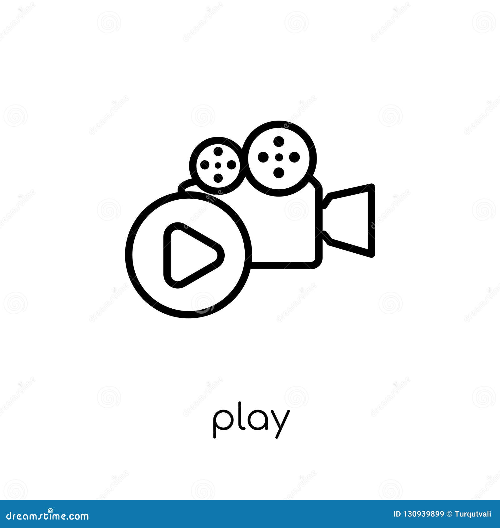 Play Icon. Trendy Modern Flat Linear Vector Play Icon on White B Stock ...