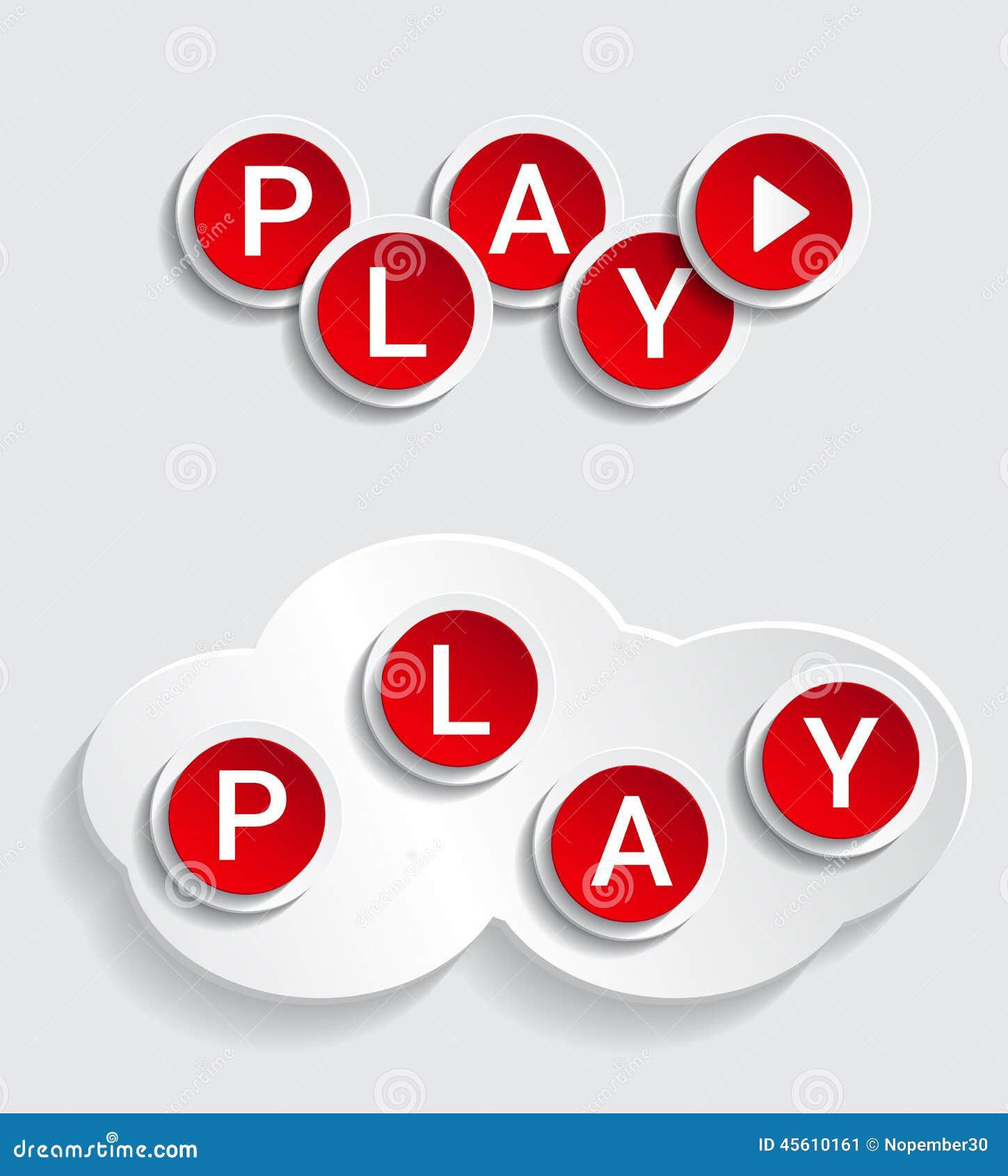 Play icons stock vector. Illustration of media, icon - 45610161
