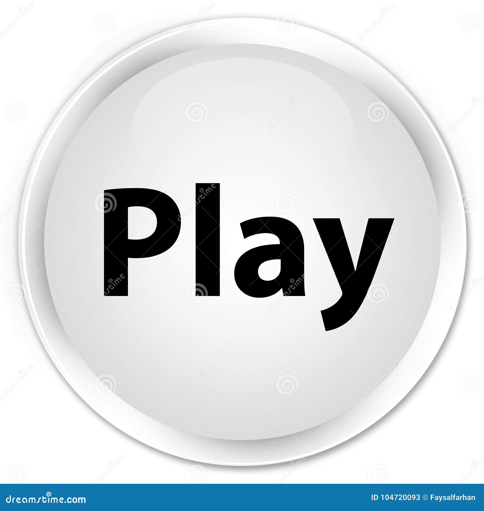 Play Premium White Round Button Stock Illustration - Illustration of ...