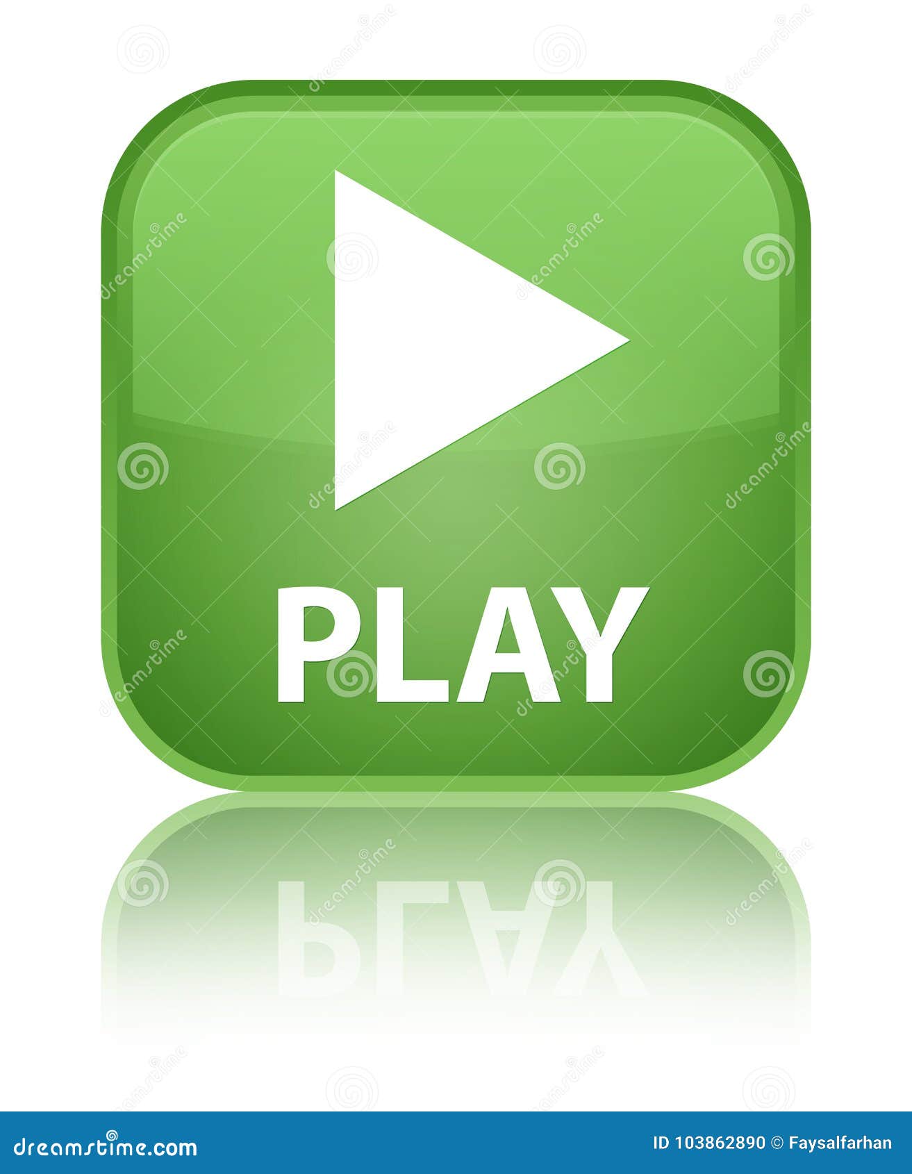 Play Special Soft Green Square Button Stock Illustration - Illustration ...
