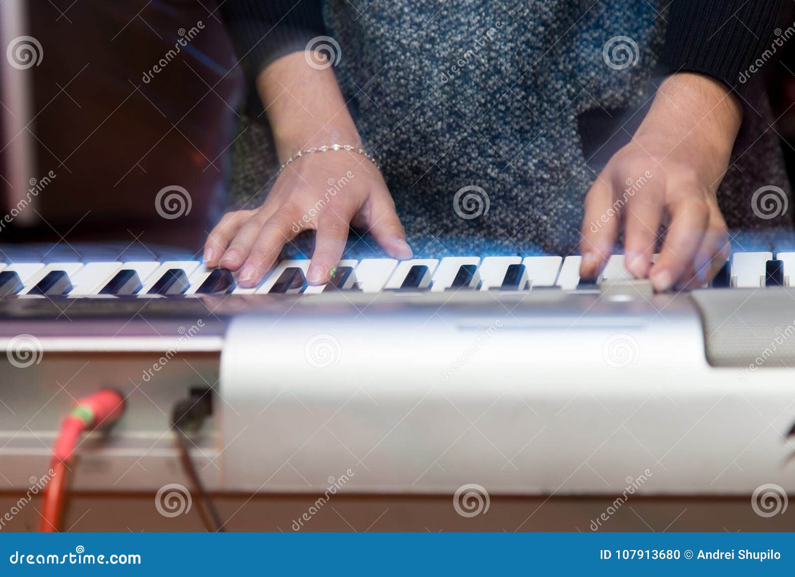 Play the keyboard stock photo. Image of close, human - 107913680
