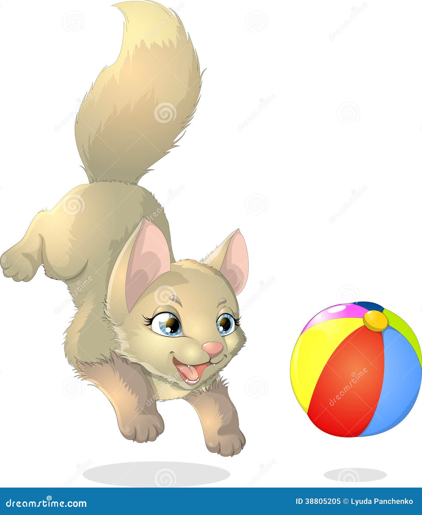 Play kitten stock vector. Illustration of drawing, kitten - 38805205