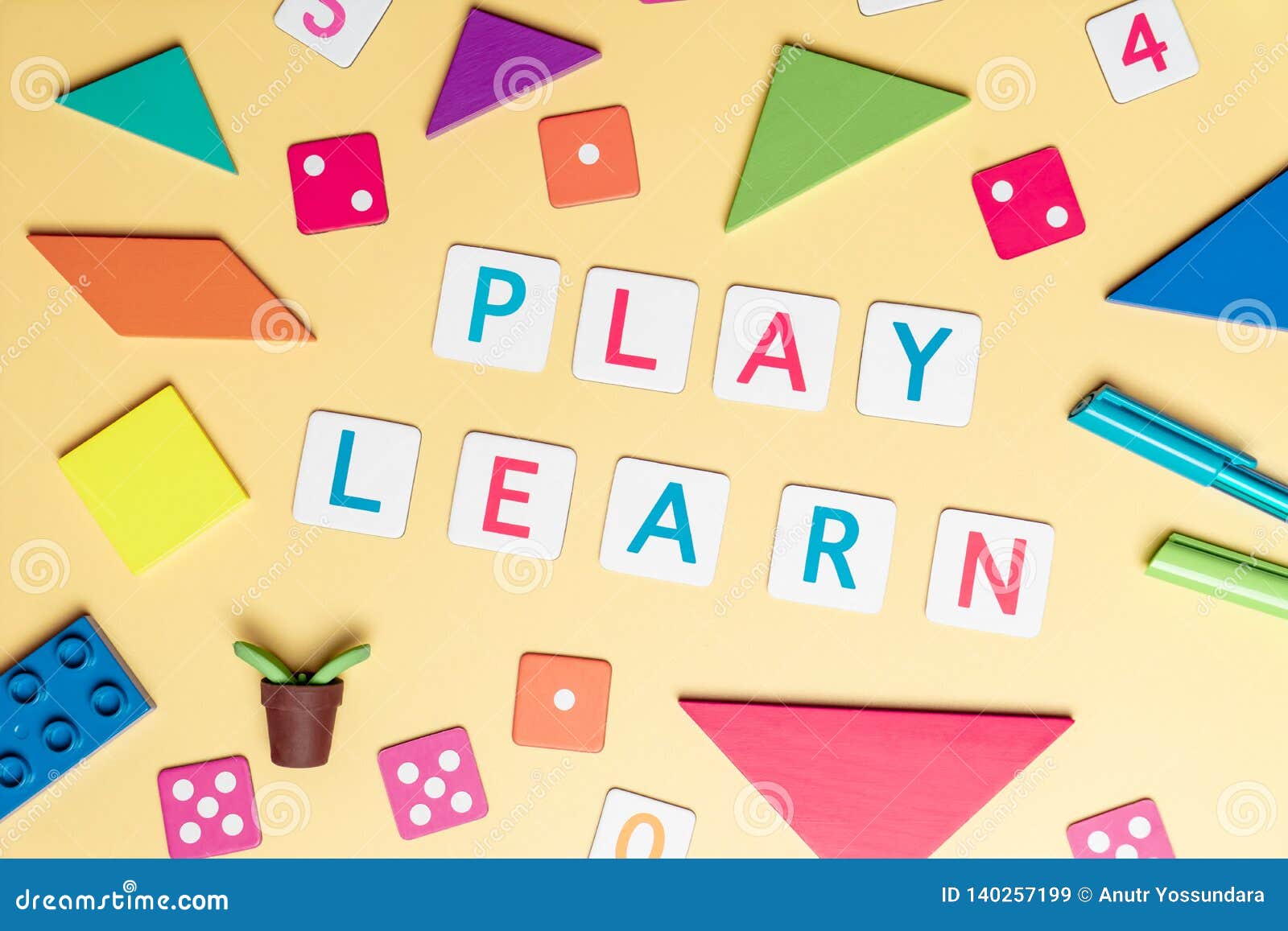 Play and Learn with Toy and Objects for Child Education Concept Stock ...