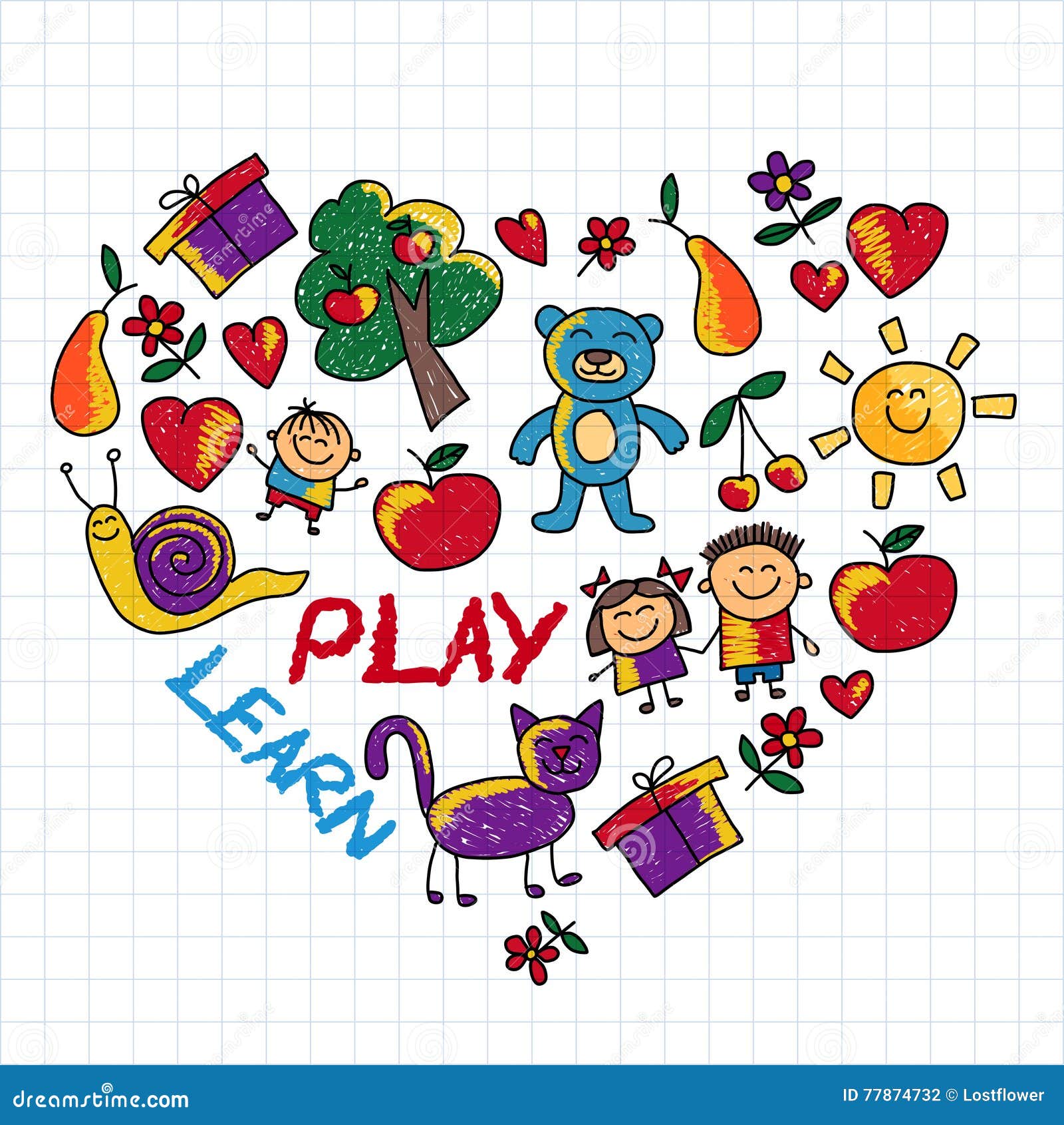 Play Learn and Grow Together Vector Image Stock Vector - Illustration ...