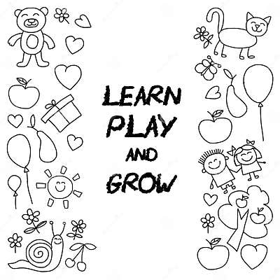Play Learn and Grow Together Vector Image Stock Vector - Illustration ...