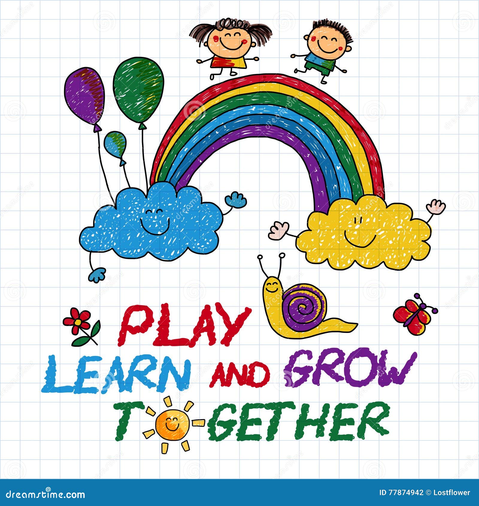 Play Learn and Grow Together Vector Image Stock Vector - Illustration ... Play Learn and Grow Together Vector Image Stock Vector - Illustration ...