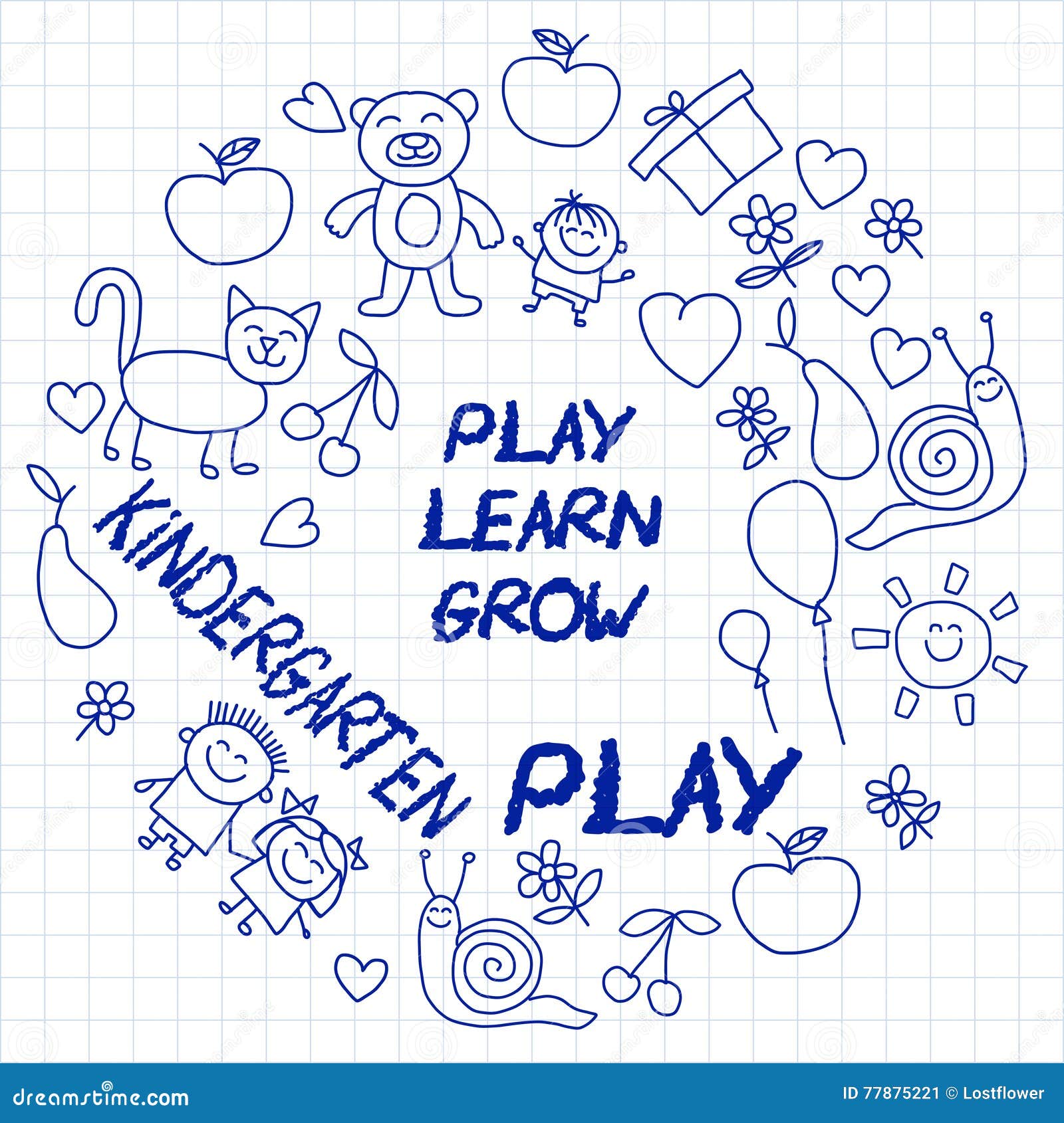 Play Learn and Grow Together Vector Image Stock Vector - Illustration ...