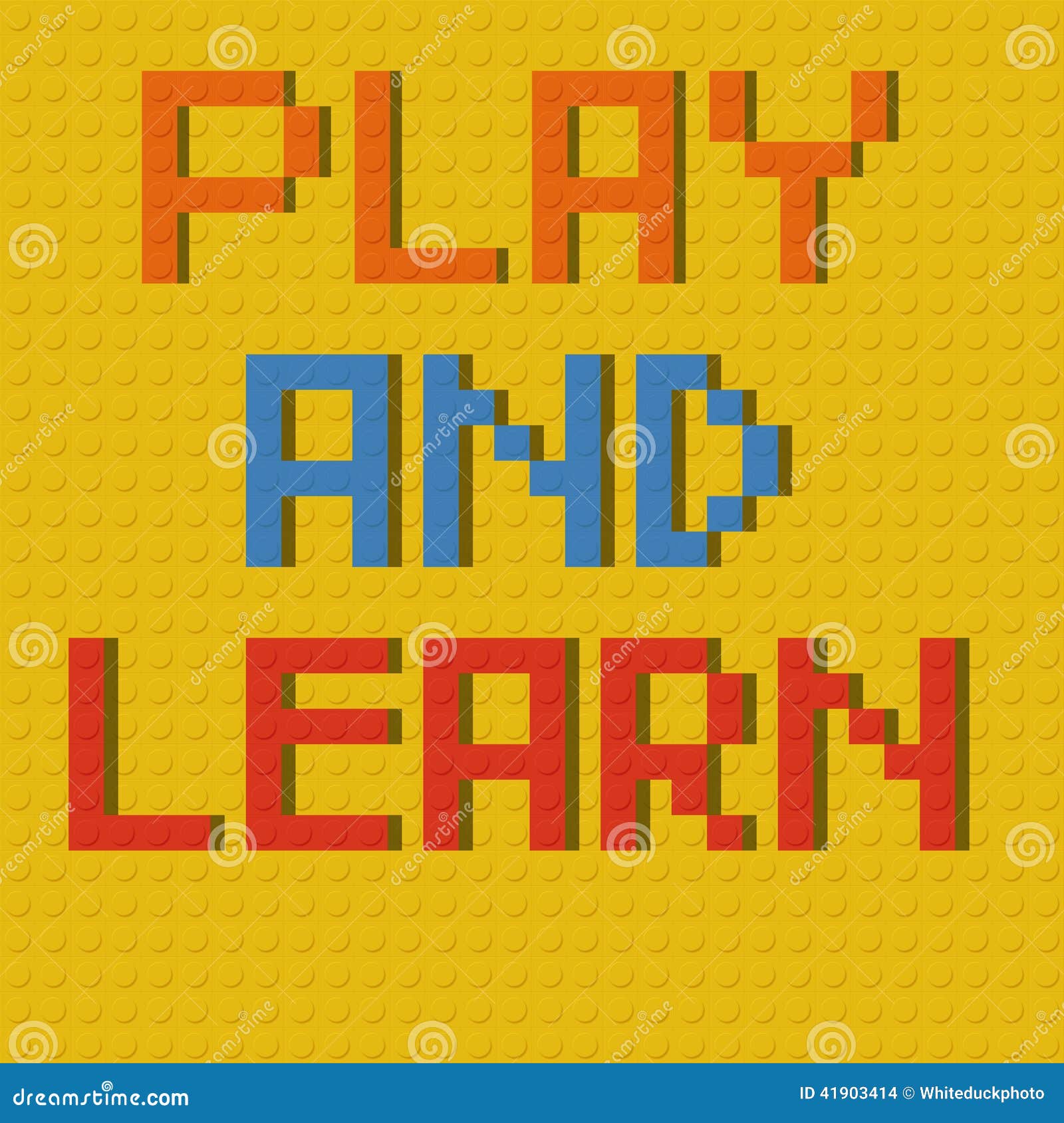 Play & Learn on Lego Board Stock Illustration - Illustration of child ...