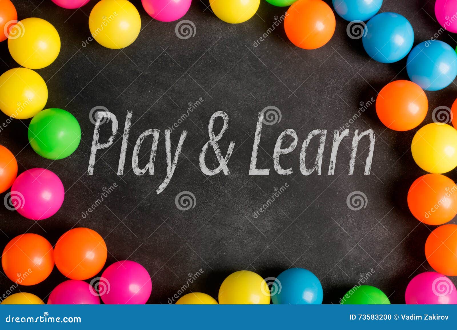 Play and Learn Text on the Chalkboard Stock Photo - Image of blackboard ...