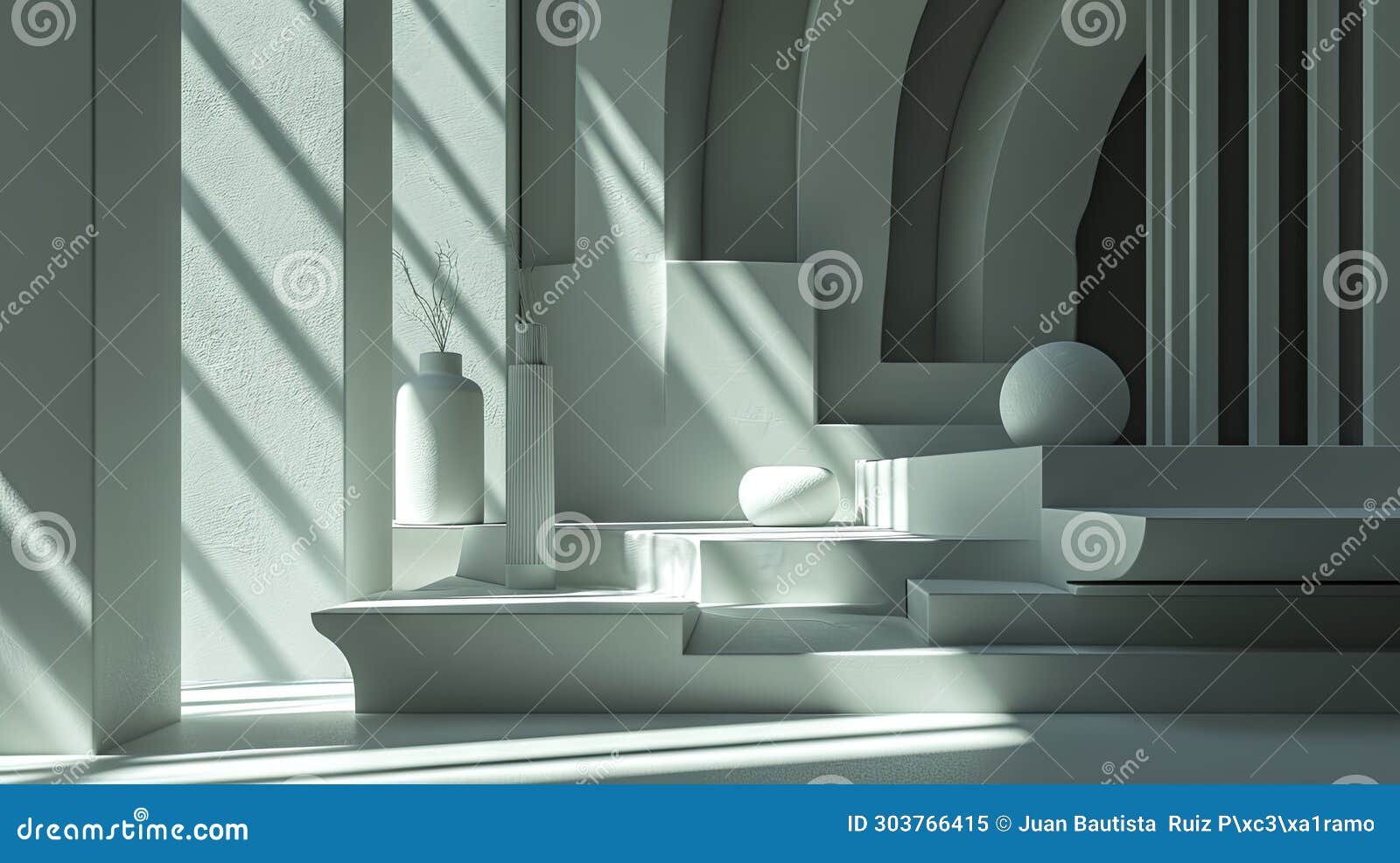 Play of Light and Shadow in a Modernist Architectural Space. Stock ...