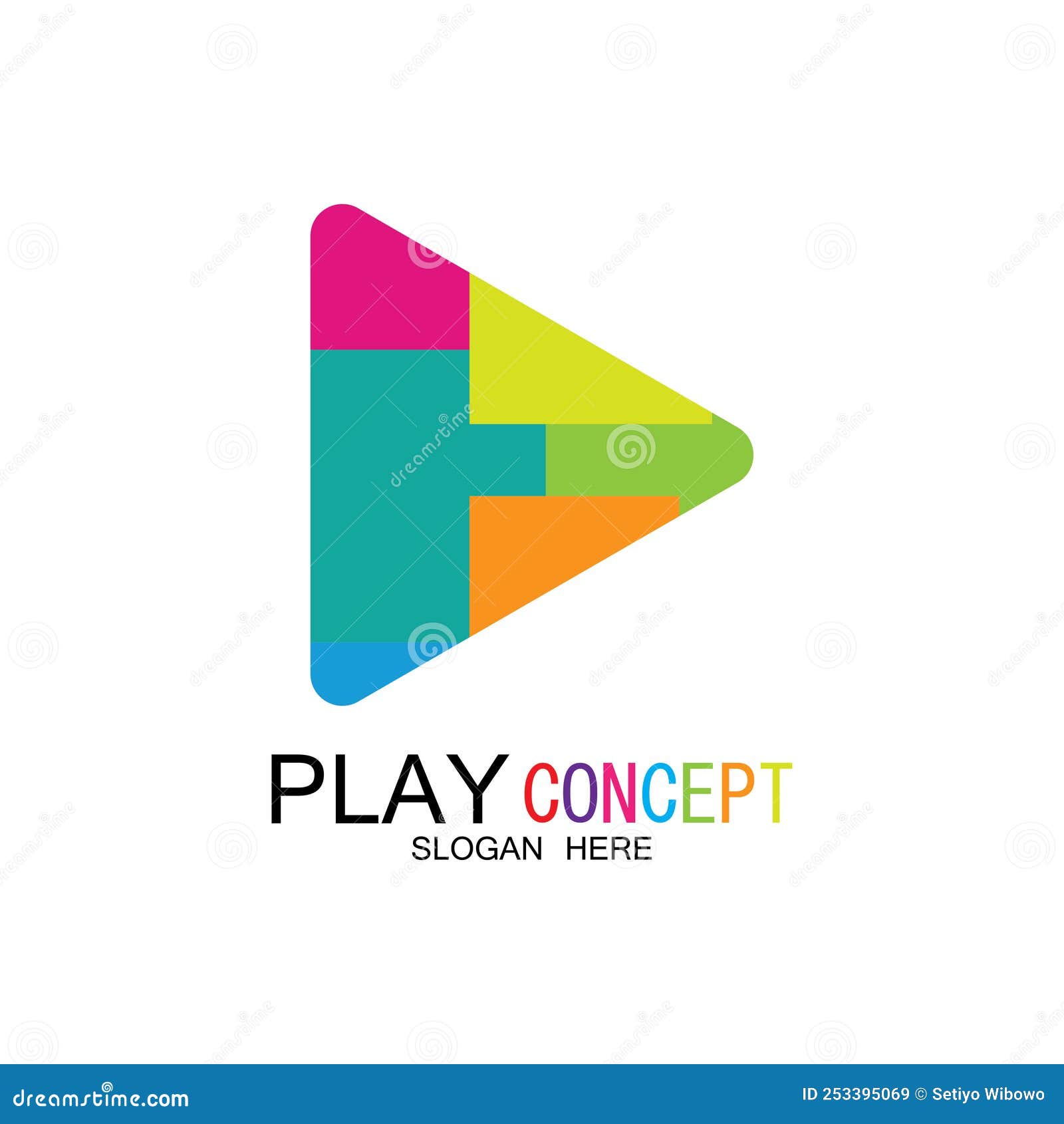 Play Logo Design Concept Vector Icon Symbol Stock Vector - Illustration ...