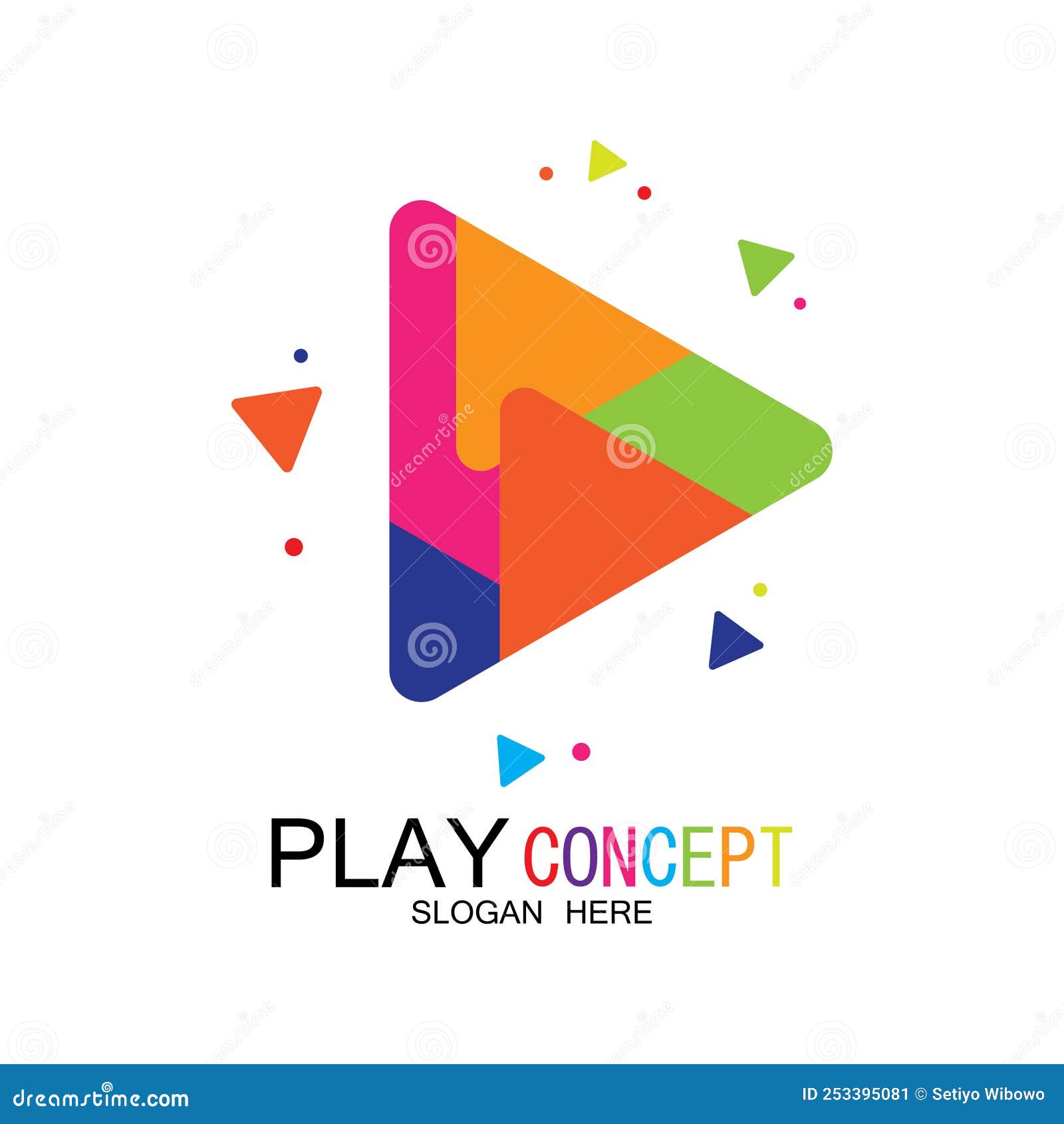 Play Logo Design Concept Vector Icon Symbol Stock Vector - Illustration ...