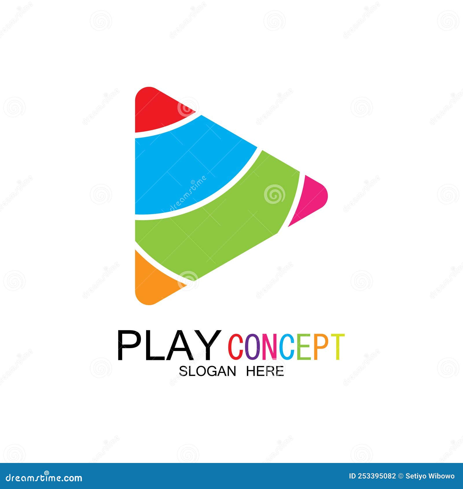 Play Logo Design Concept Vector Icon Symbol Stock Vector - Illustration ...