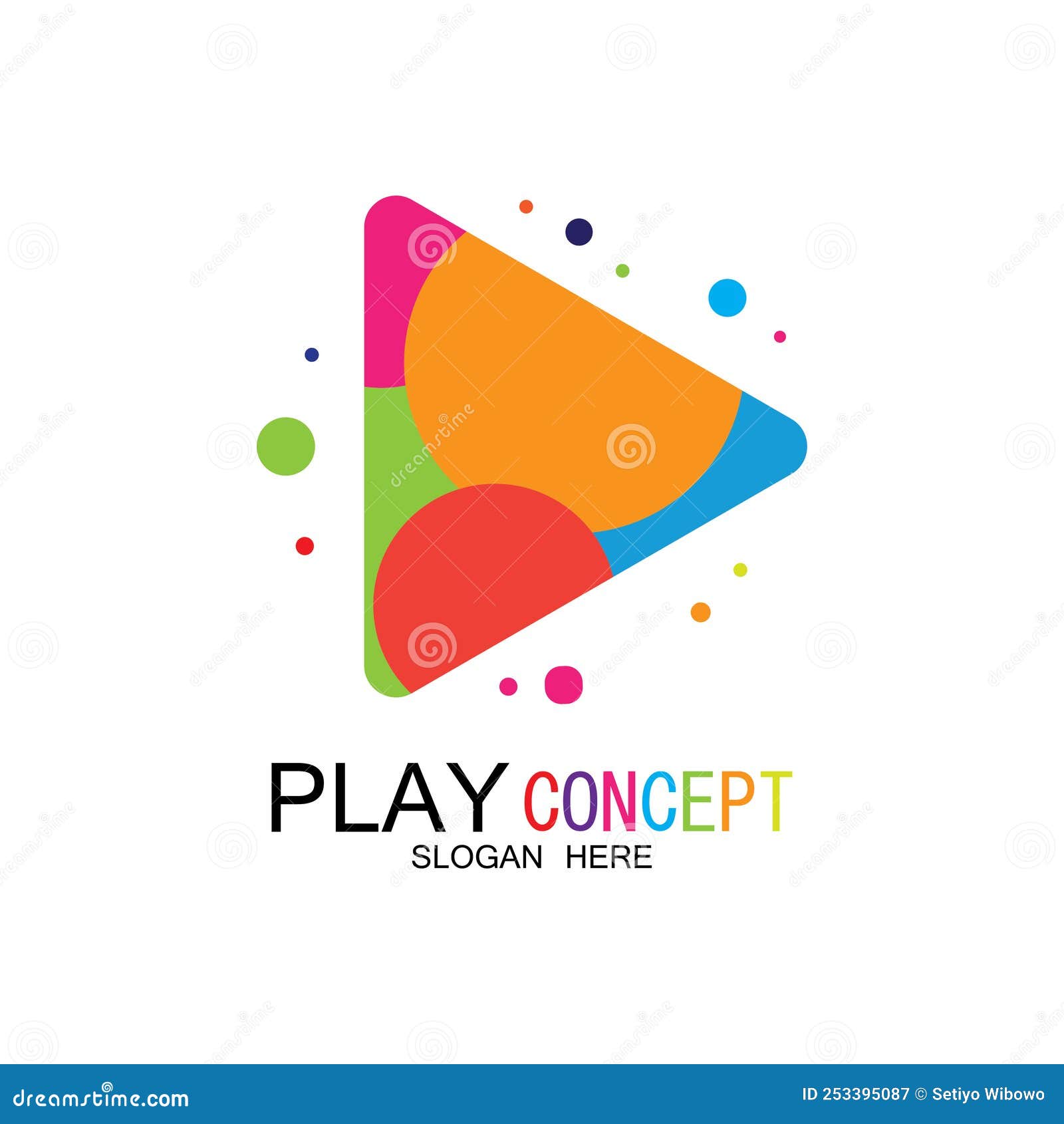 Play Logo Design Concept Vector Icon Symbol Stock Vector - Illustration ...