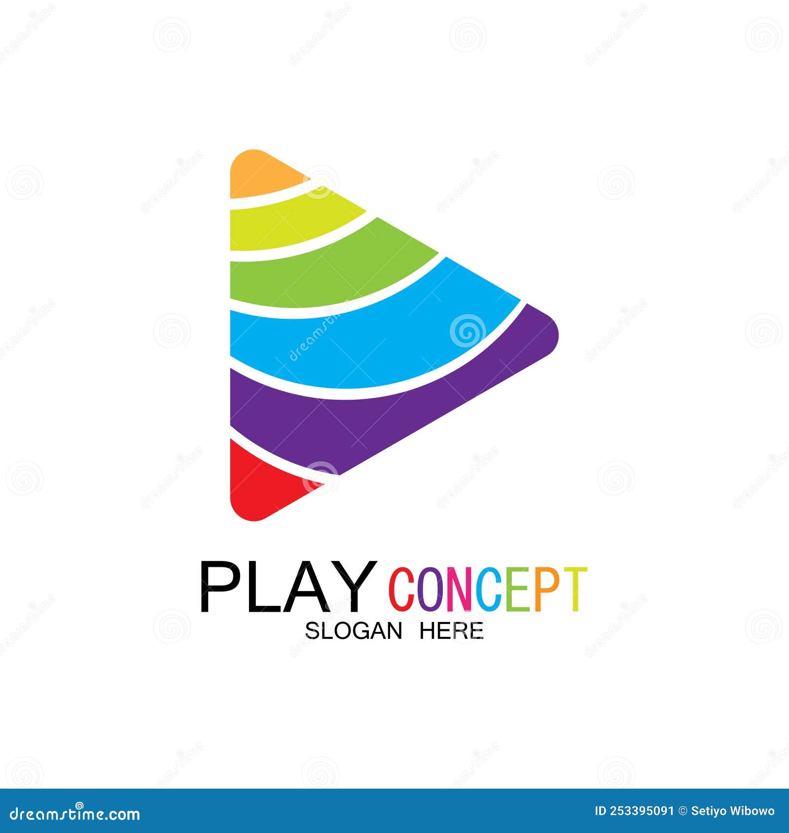 Play Logo Design Concept Vector Icon Symbol Stock Vector - Illustration ...