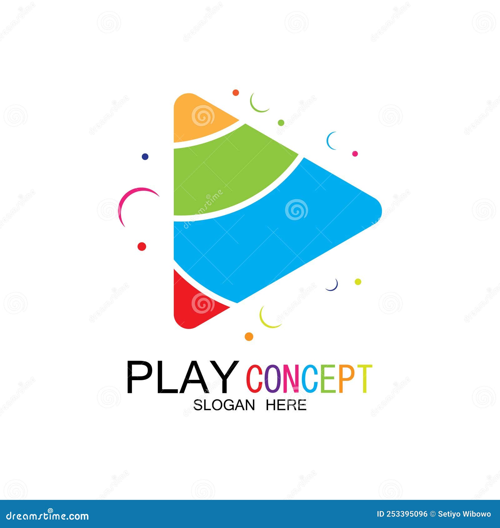Play Logo Design Concept Vector Icon Symbol Stock Vector - Illustration ...