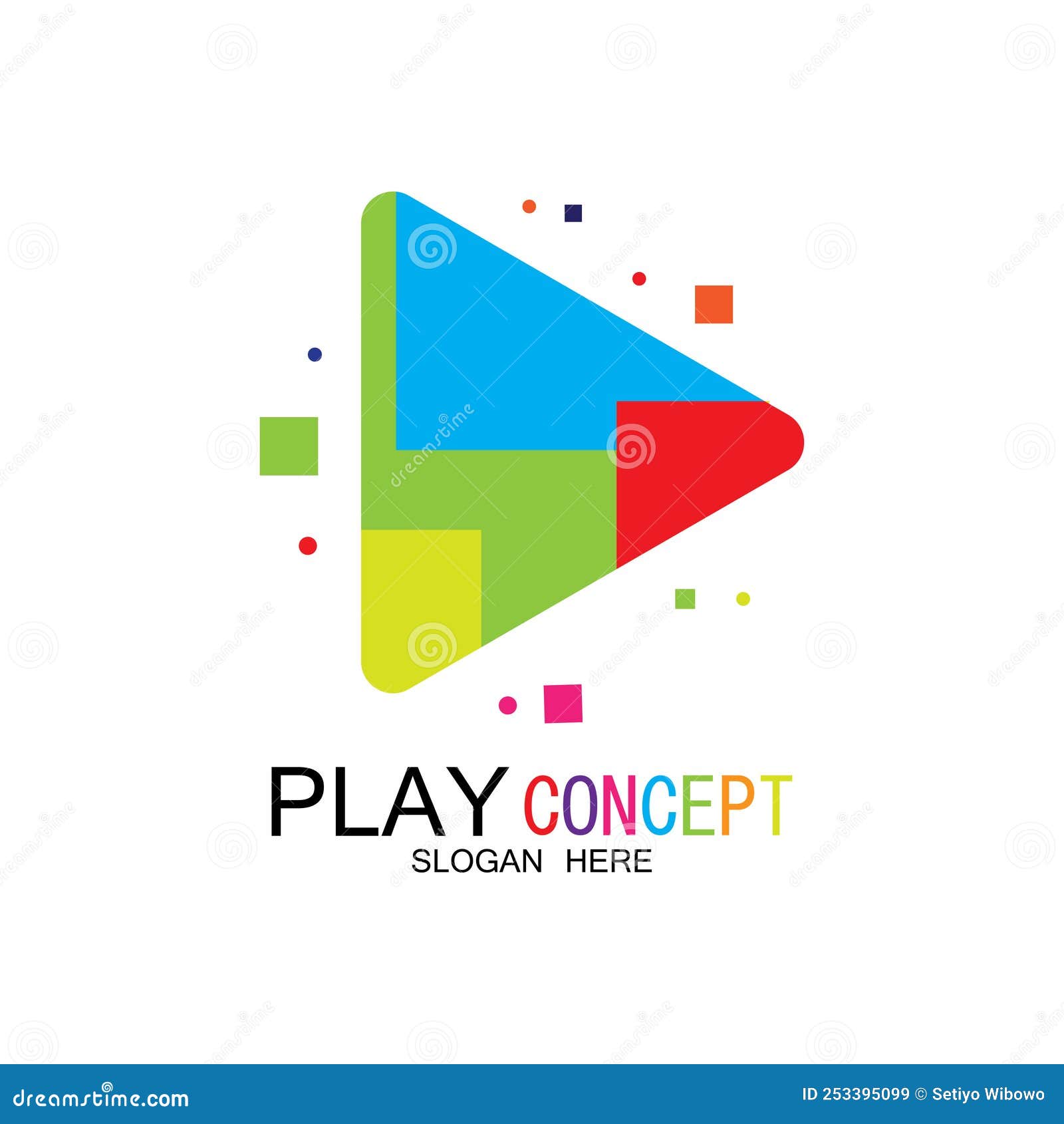 Play Logo Design Concept Vector Icon Symbol Stock Vector - Illustration ...