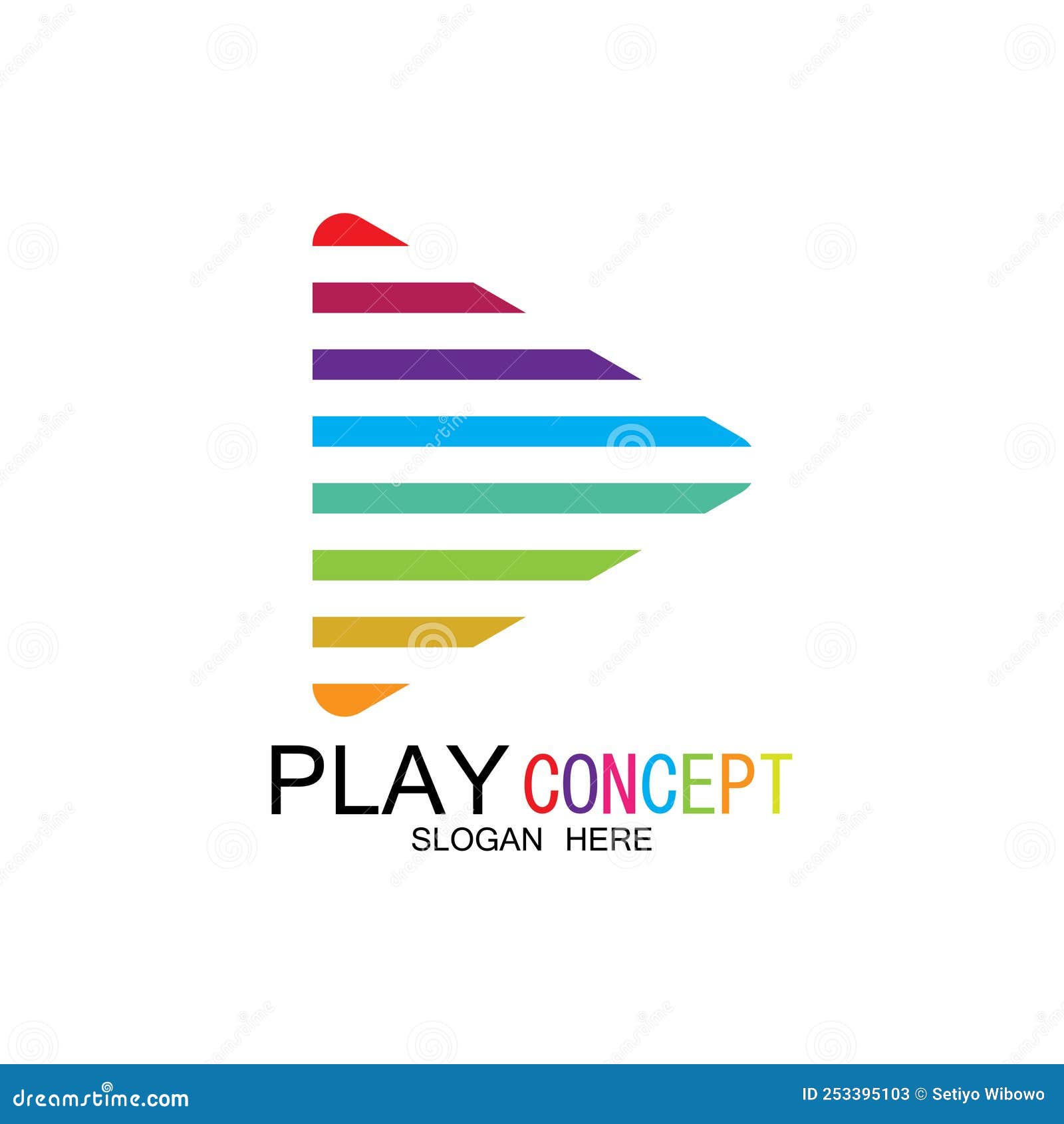 Play Logo Design Concept Vector Icon Symbol Stock Vector - Illustration ...