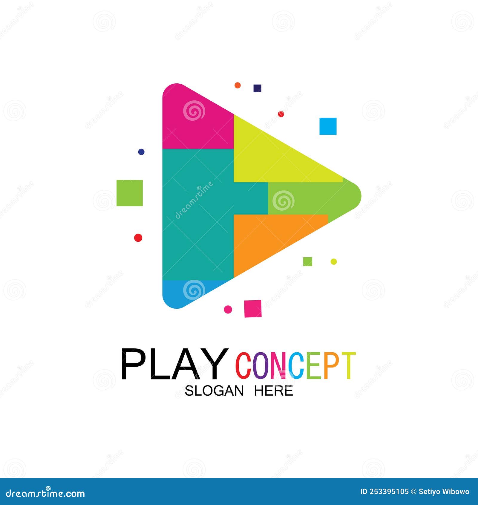 Play Logo Design Concept Vector Icon Symbol Stock Vector - Illustration ...