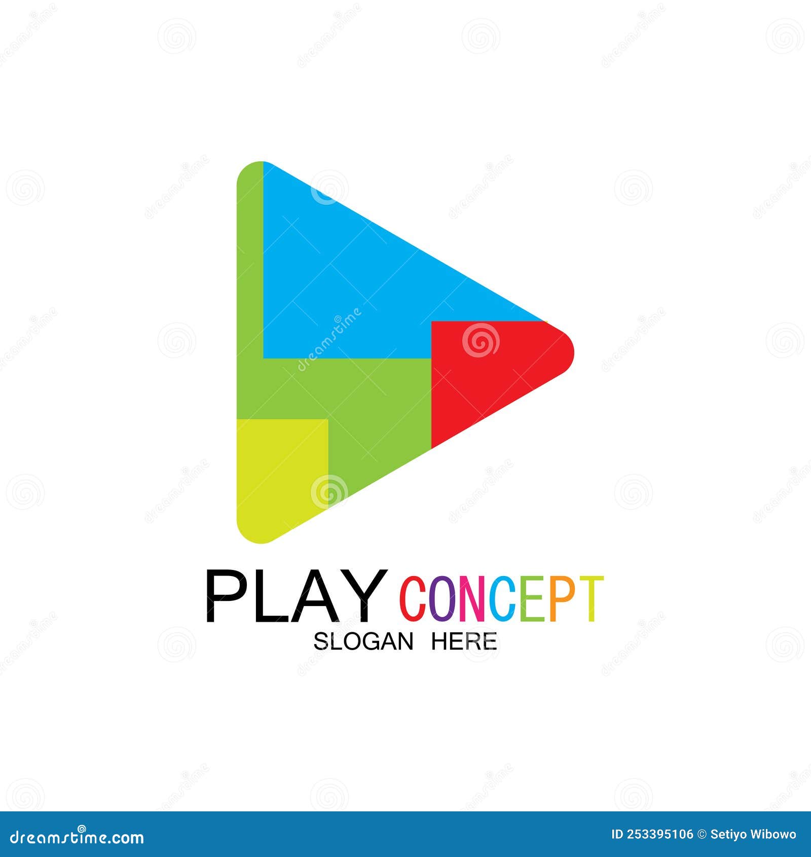 Play Logo Design Concept Vector Icon Symbol Stock Vector - Illustration ...