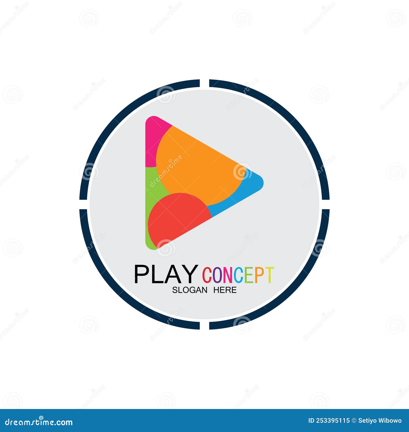 Play Logo Design Concept Vector Icon Symbol Stock Vector - Illustration ...