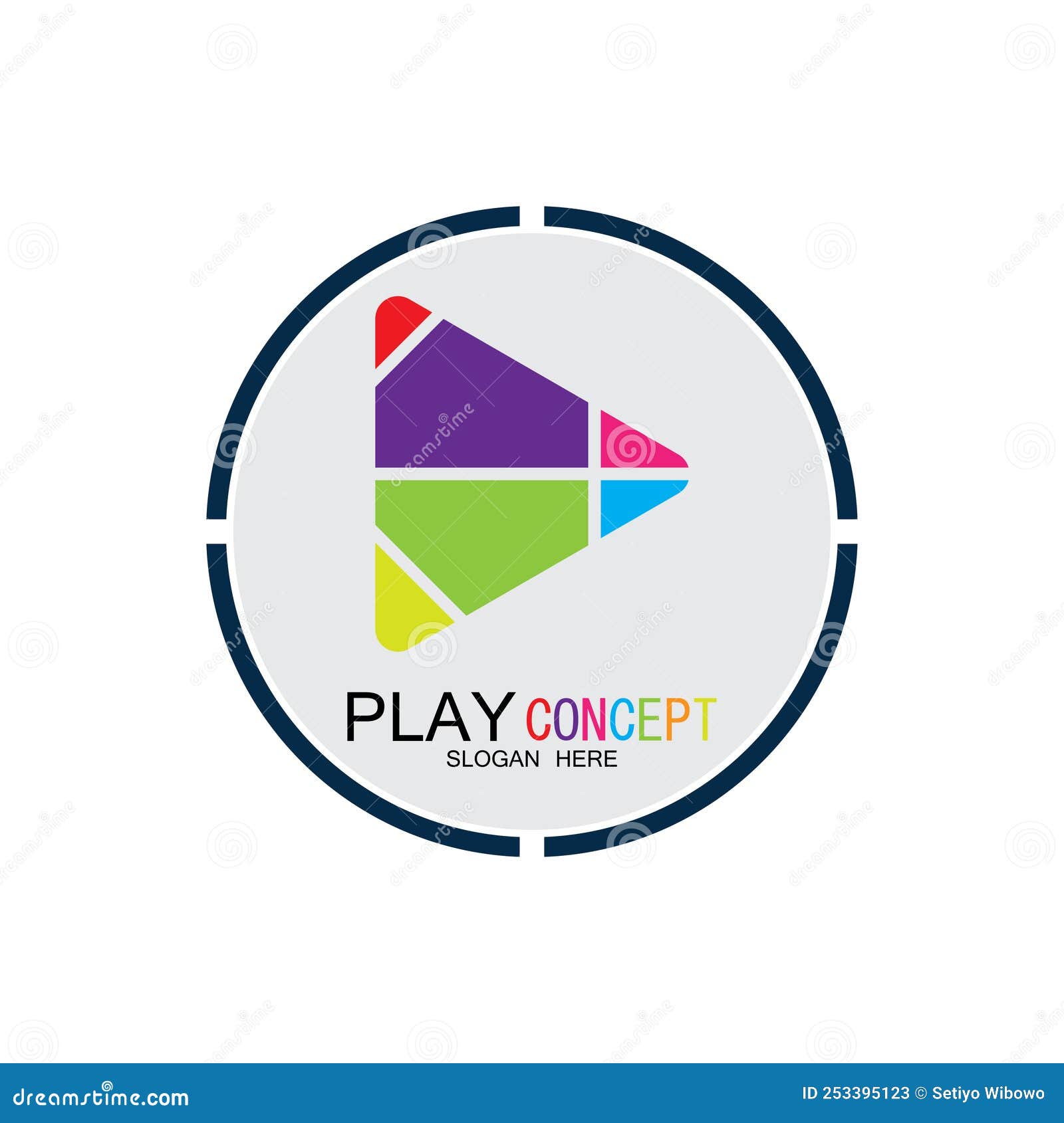 Play Logo Design Concept Vector Icon Symbol Stock Vector - Illustration ...