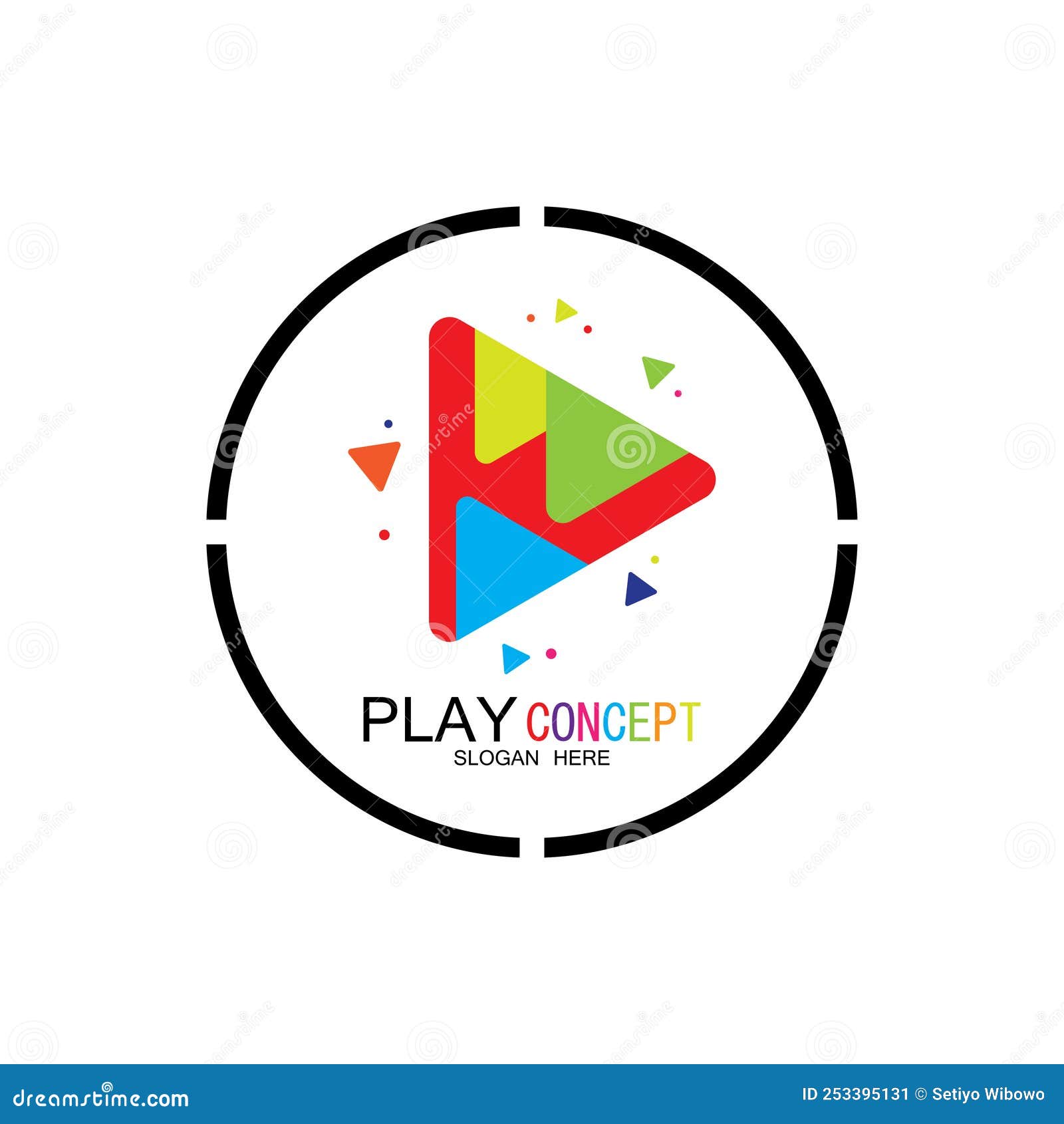Play Logo Design Concept Vector Icon Symbol Stock Vector - Illustration ...