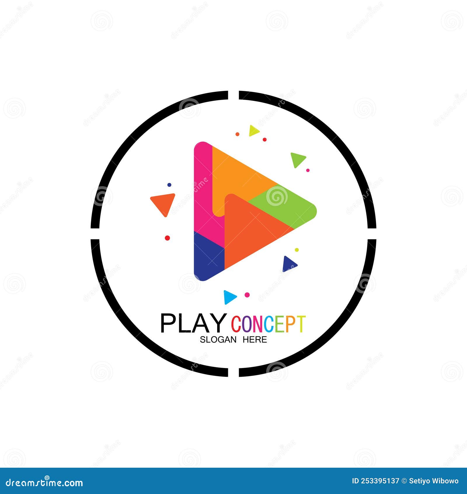 Play Logo Design Concept Vector Icon Symbol Stock Vector - Illustration ...