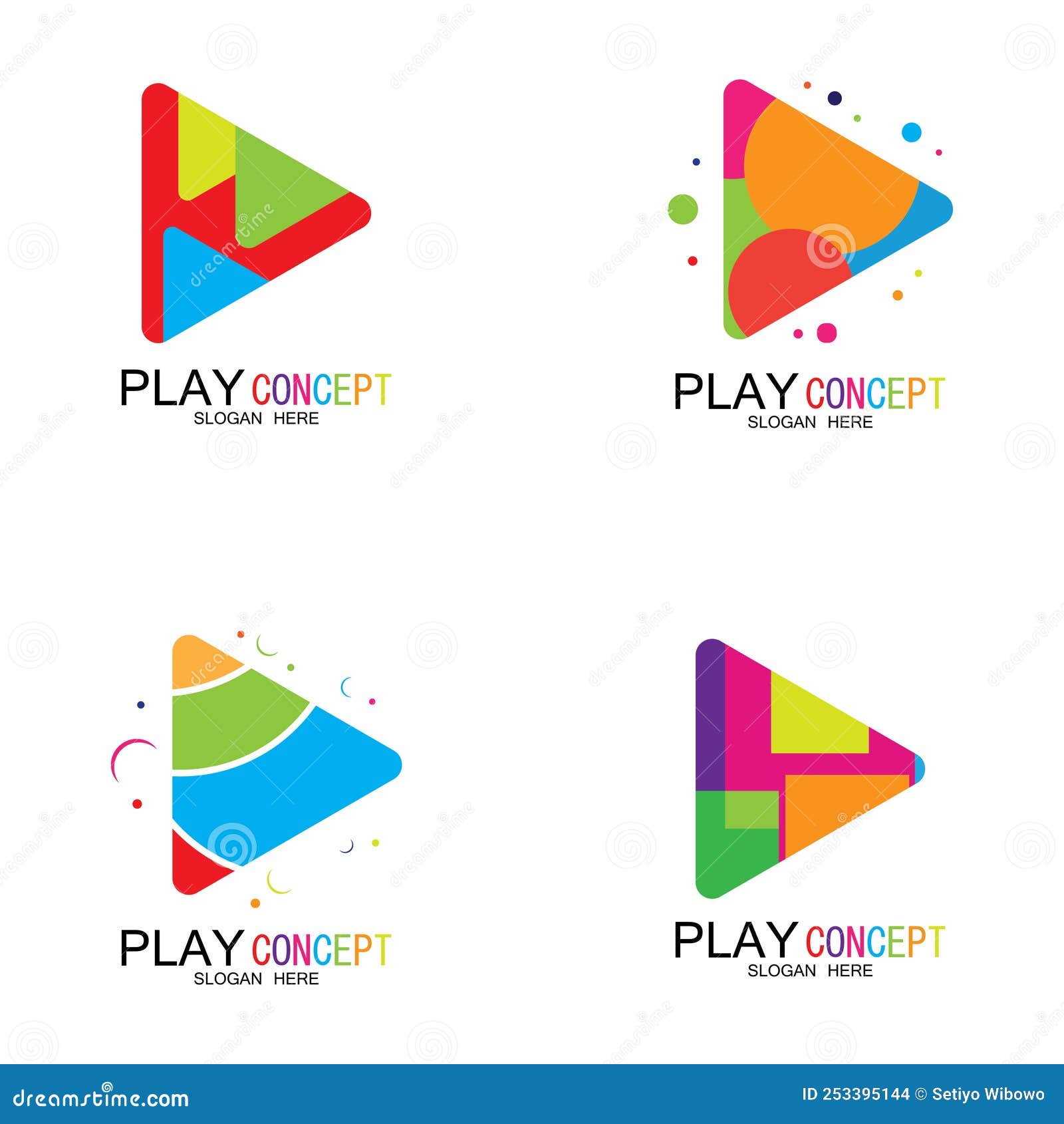 Play Logo Design Concept Vector Icon Symbol Stock Vector - Illustration ...