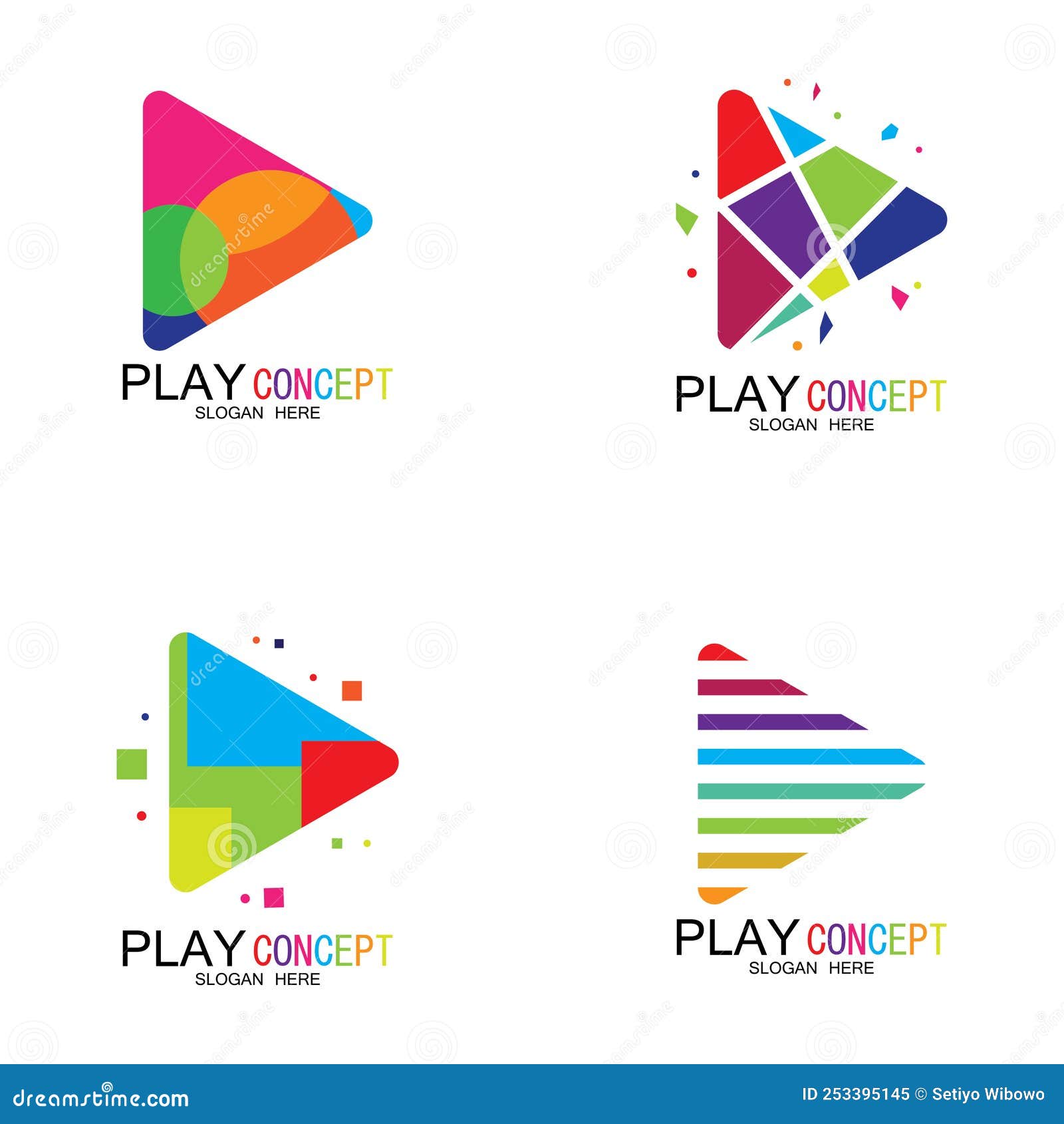 Play Logo Design Concept Vector Icon Symbol Stock Vector - Illustration ...