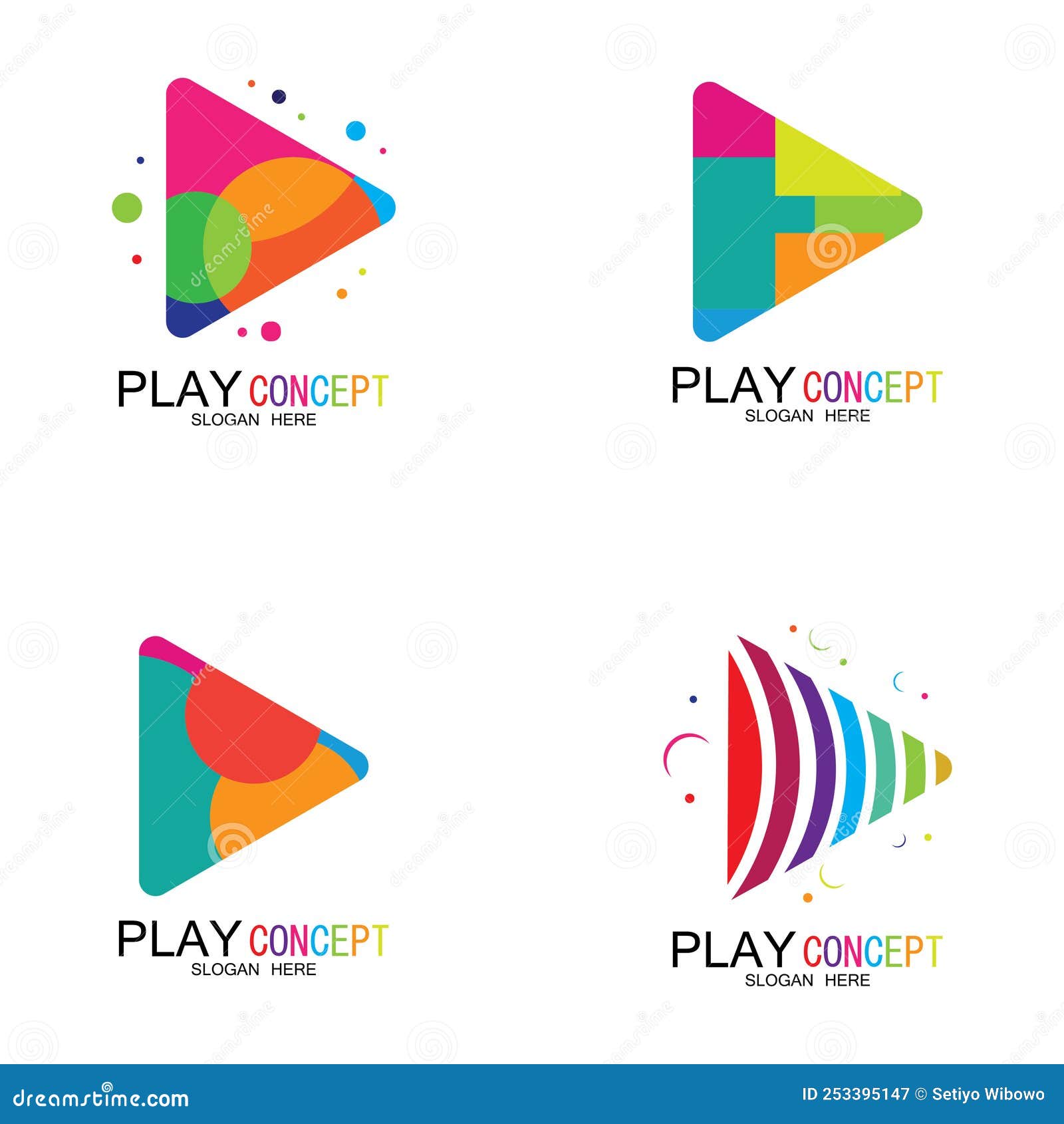 Play Logo Design Concept Vector Icon Symbol Stock Vector - Illustration ...