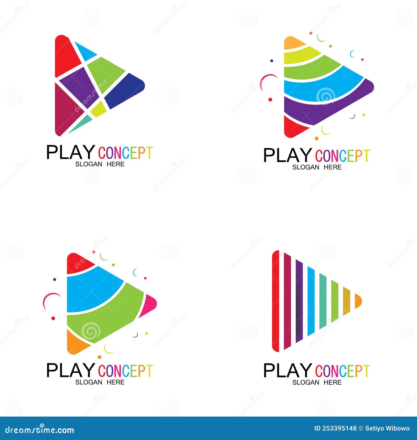 Play Logo Design Concept Vector Icon Symbol Stock Vector - Illustration ...