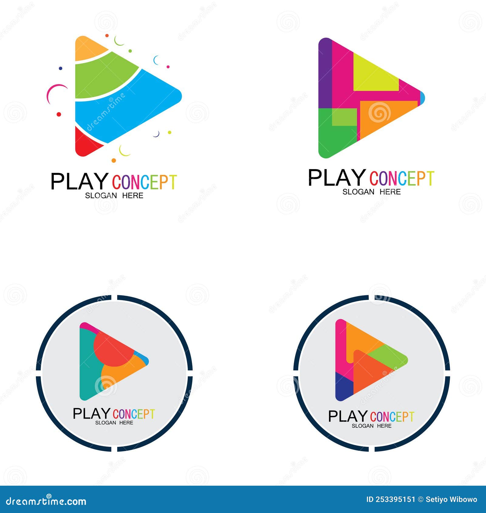 Play Logo Design Concept Vector Icon Symbol Stock Vector - Illustration ...