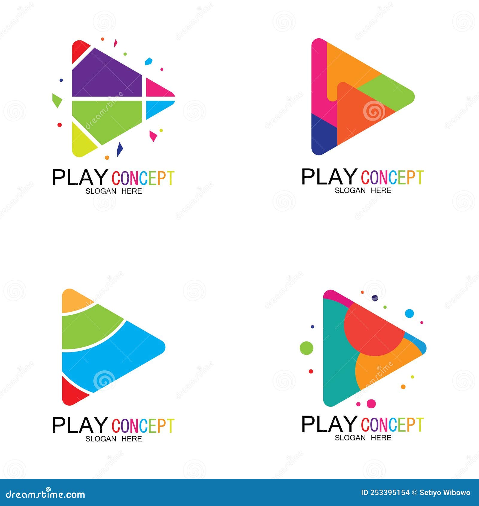 Play Logo Design Concept Vector Icon Symbol Stock Vector - Illustration ...