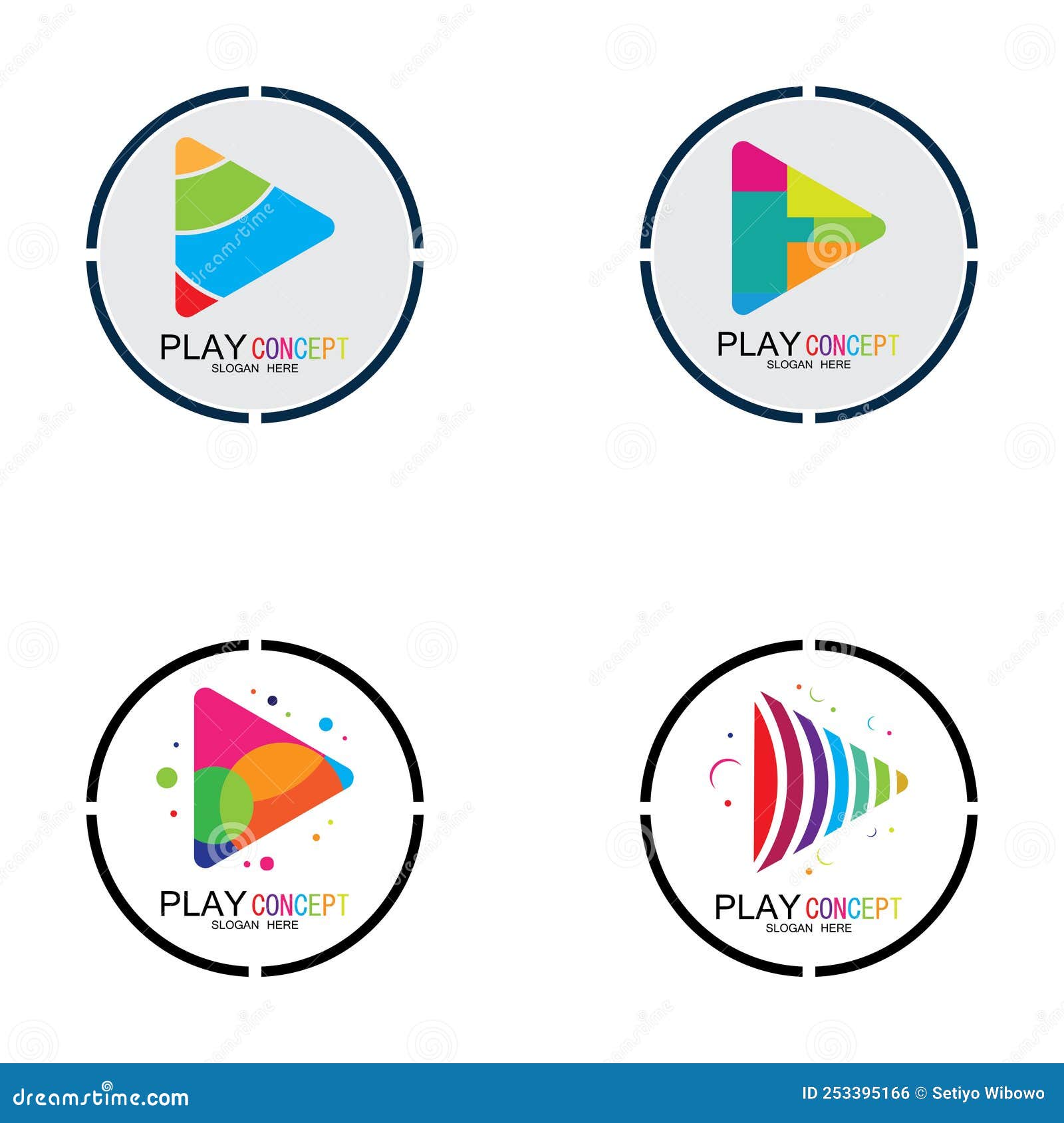 Play Logo Design Concept Vector Icon Symbol Stock Vector - Illustration ...