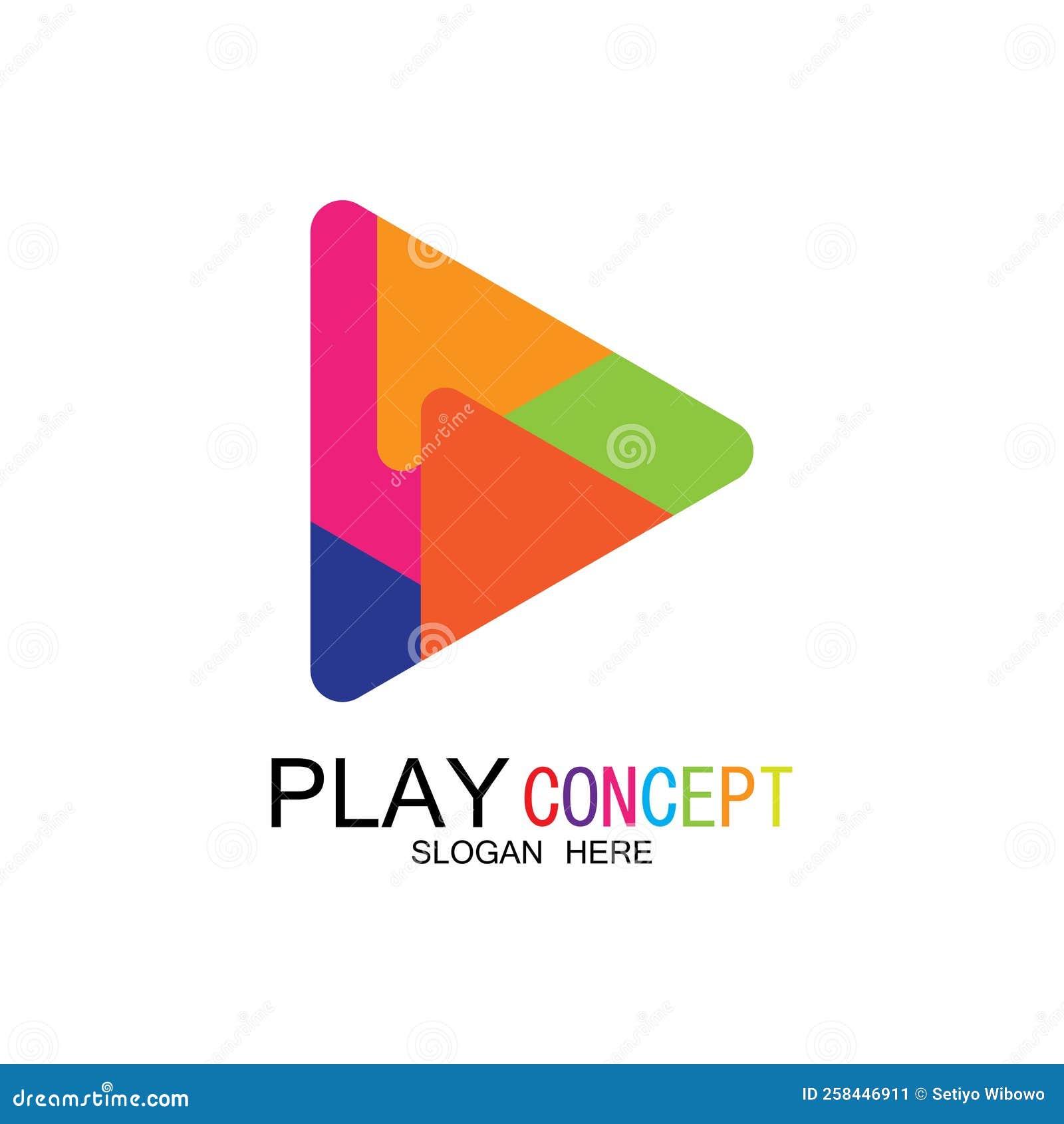 Play Logo Design Concept Vector Icon Symbol Stock Vector - Illustration ...