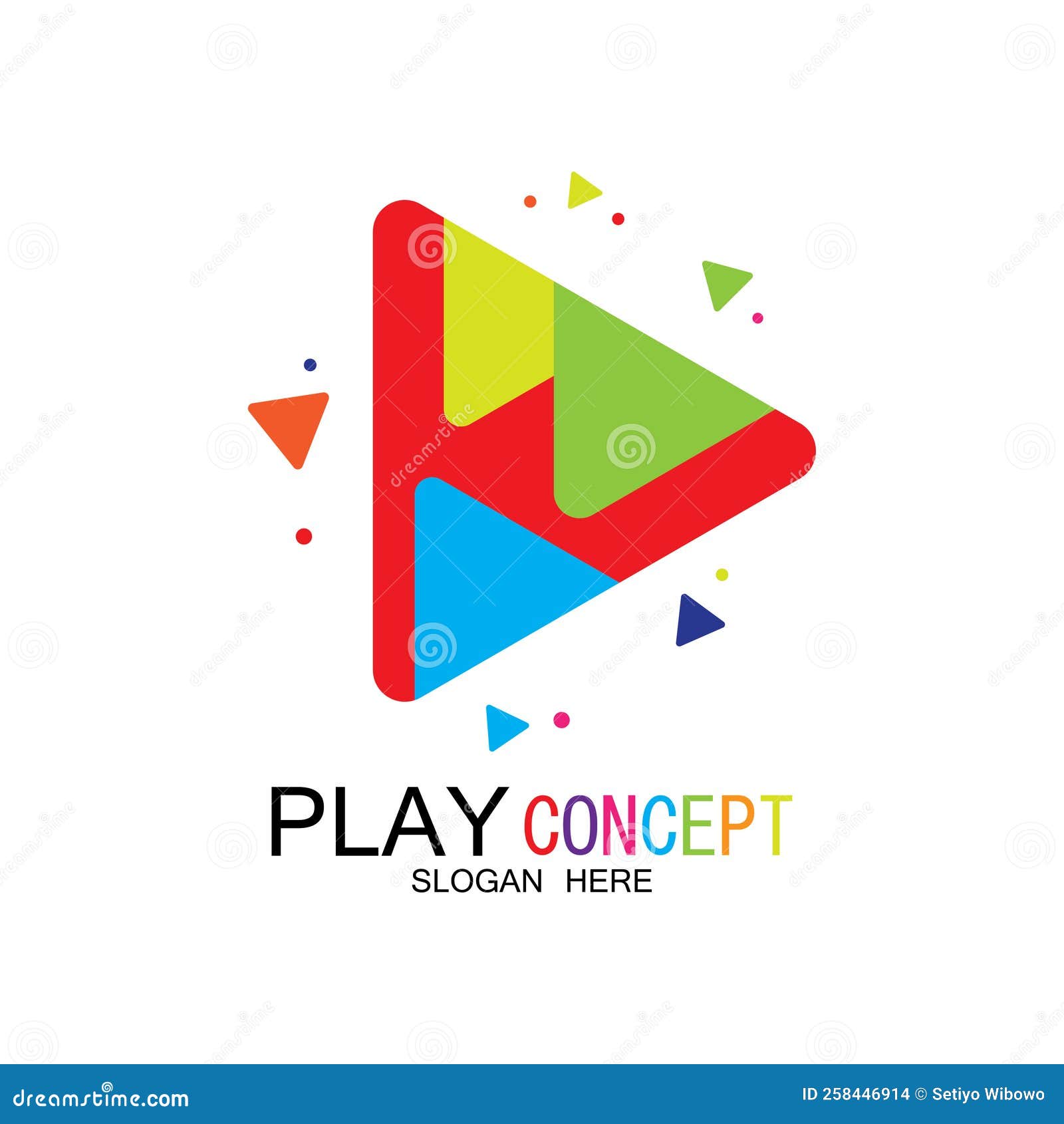 Play Logo Design Concept Vector Icon Symbol Stock Vector - Illustration ...
