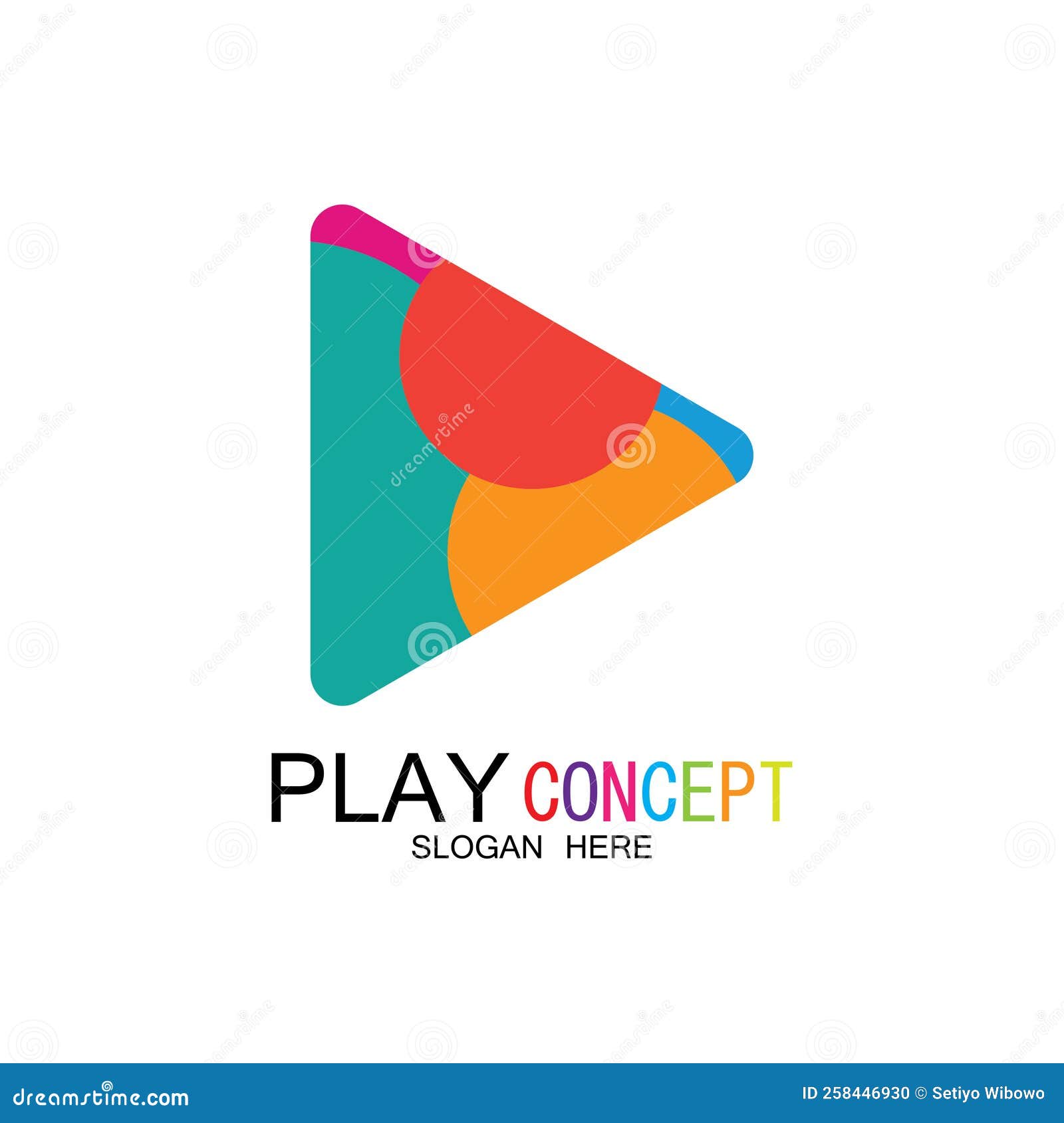 Play Logo Design Concept Vector Icon Symbol Stock Vector - Illustration ...