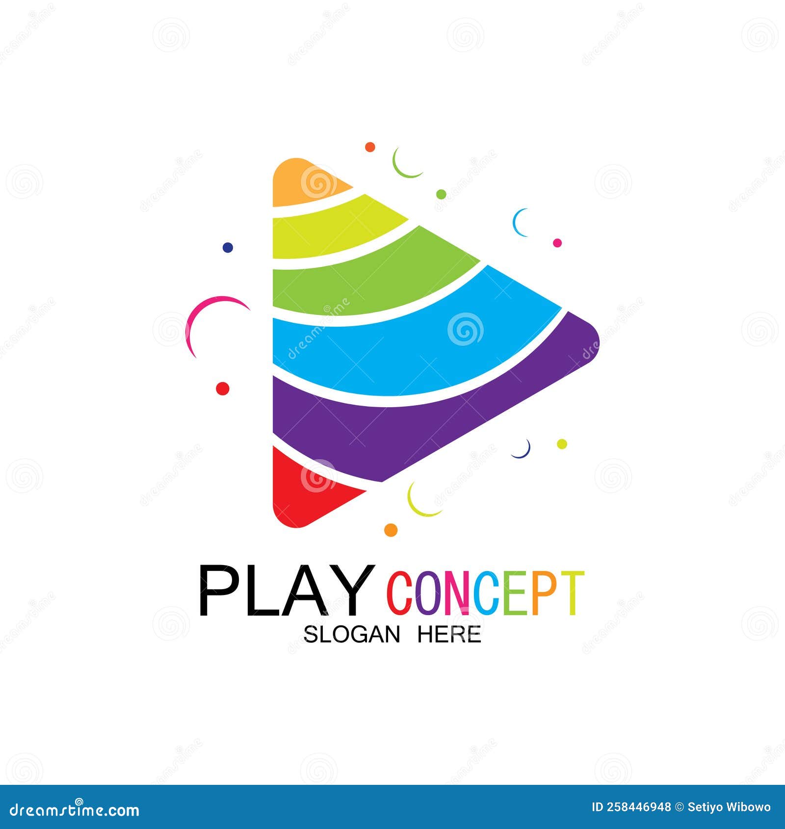 Play Logo Design Concept Vector Icon Symbol Stock Vector - Illustration ...