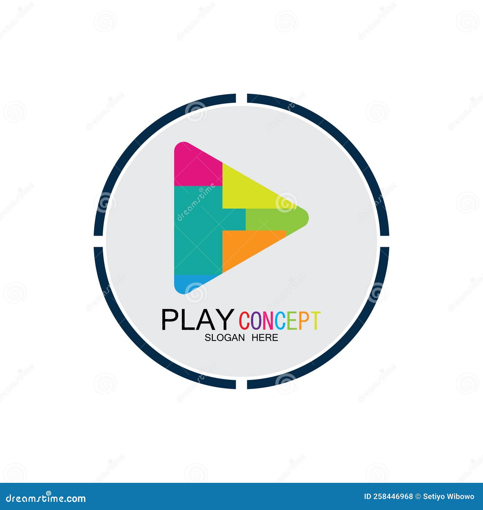 Play Logo Design Concept Vector Icon Symbol Stock Vector - Illustration ...