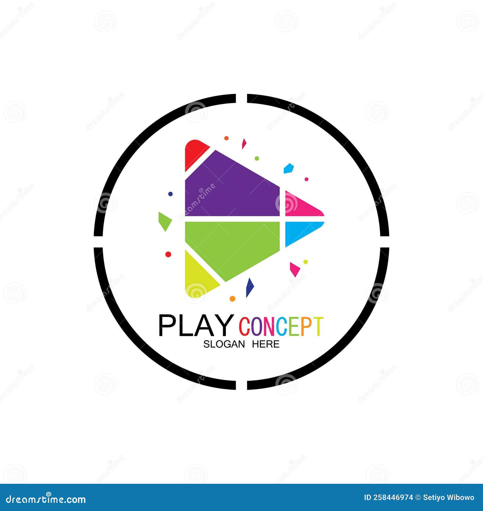 Play Logo Design Concept Vector Icon Symbol Stock Vector - Illustration ...