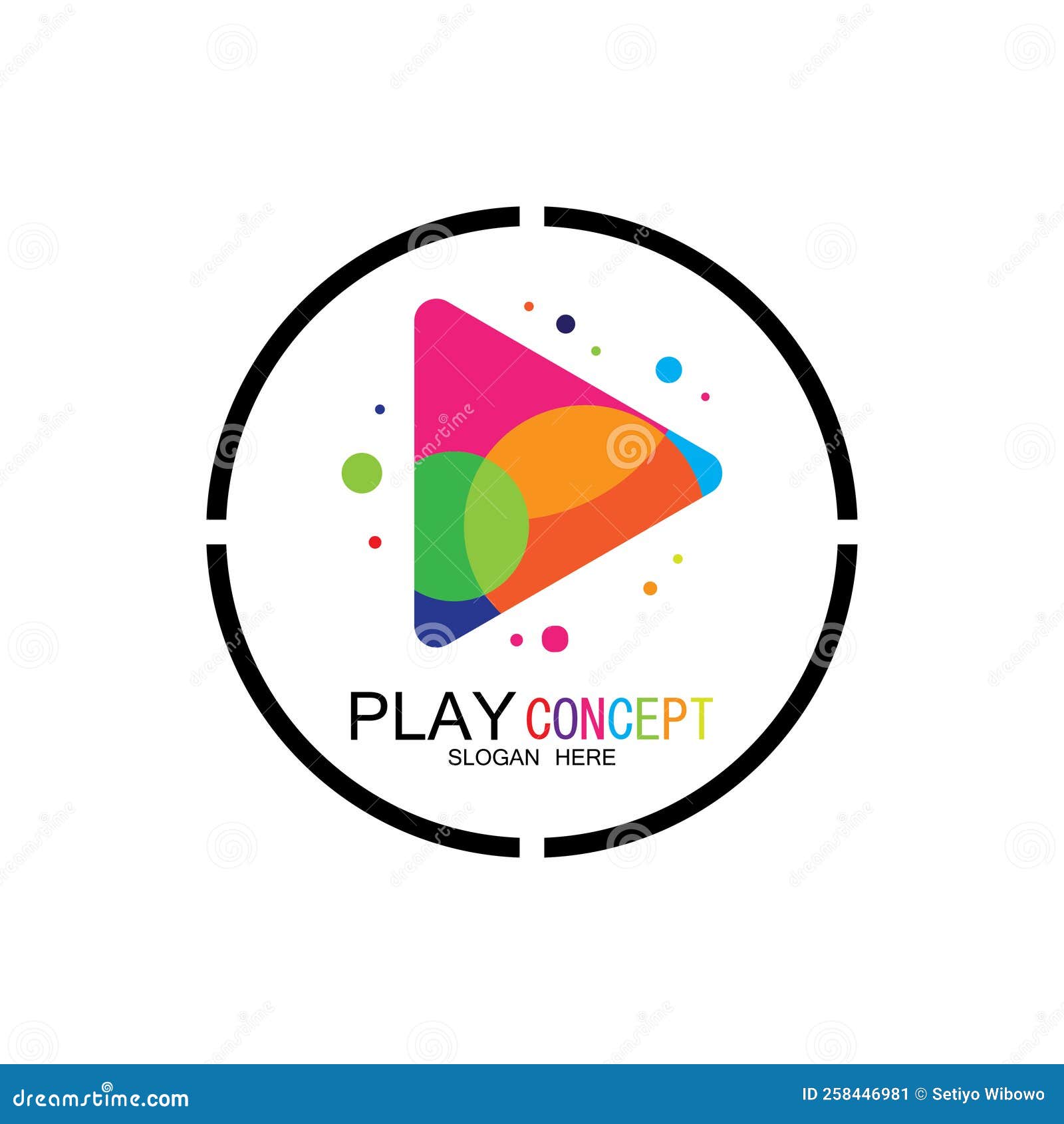 Play Logo Design Concept Vector Icon Symbol Stock Vector - Illustration ...
