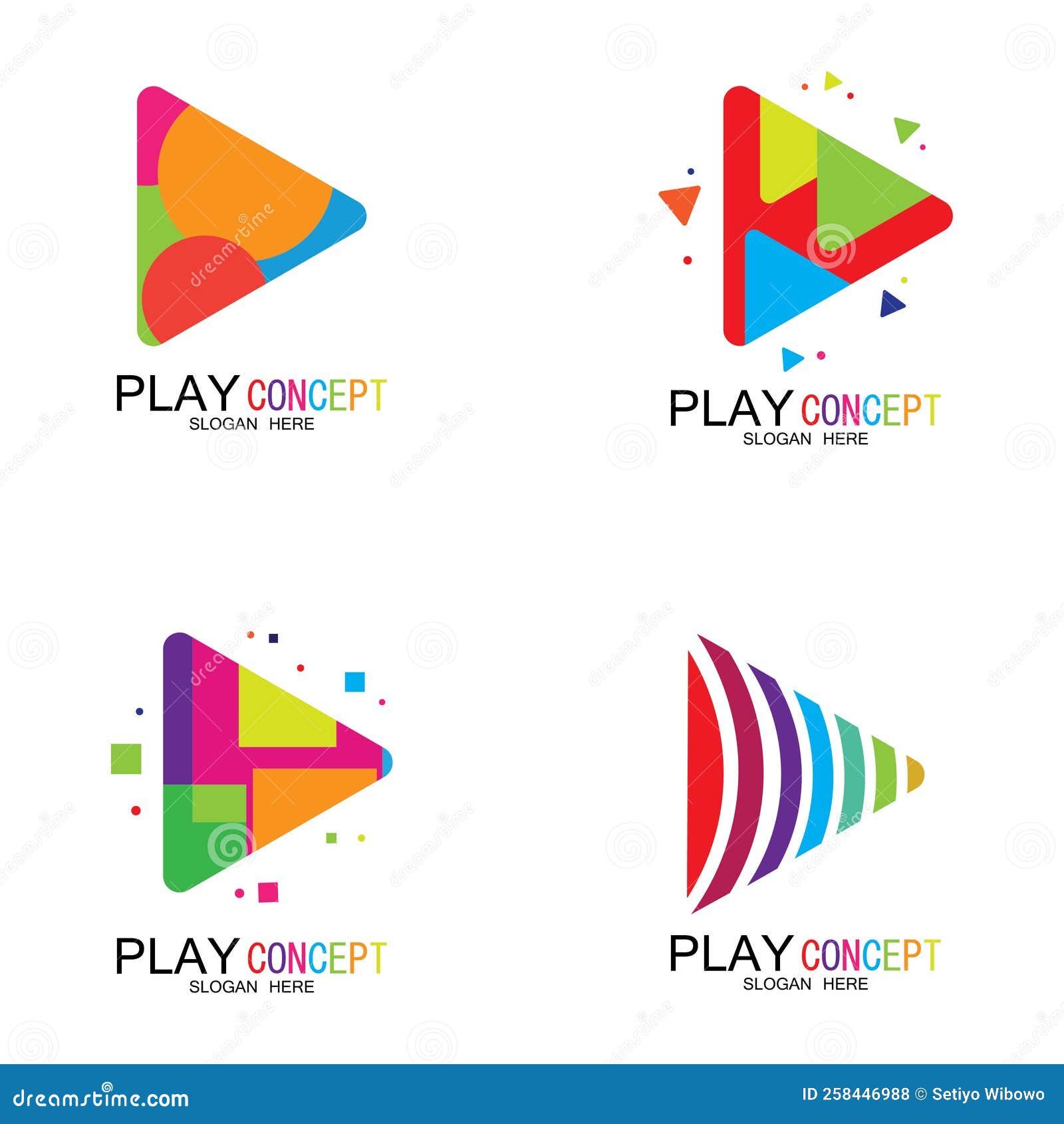 Play Logo Design Concept Vector Icon Symbol Stock Vector - Illustration ...