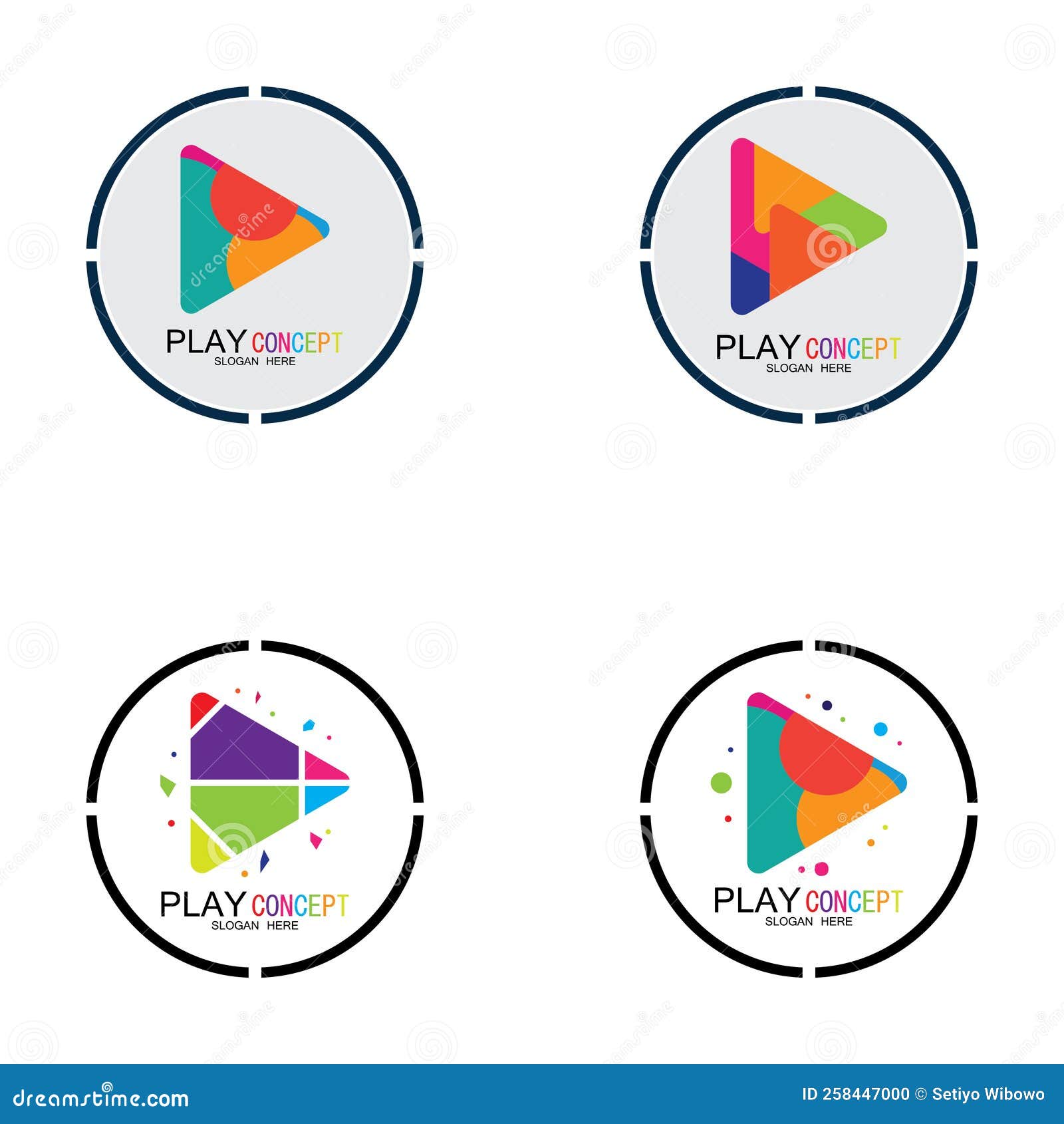 Play Logo Design Concept Vector Icon Symbol Stock Vector - Illustration ...